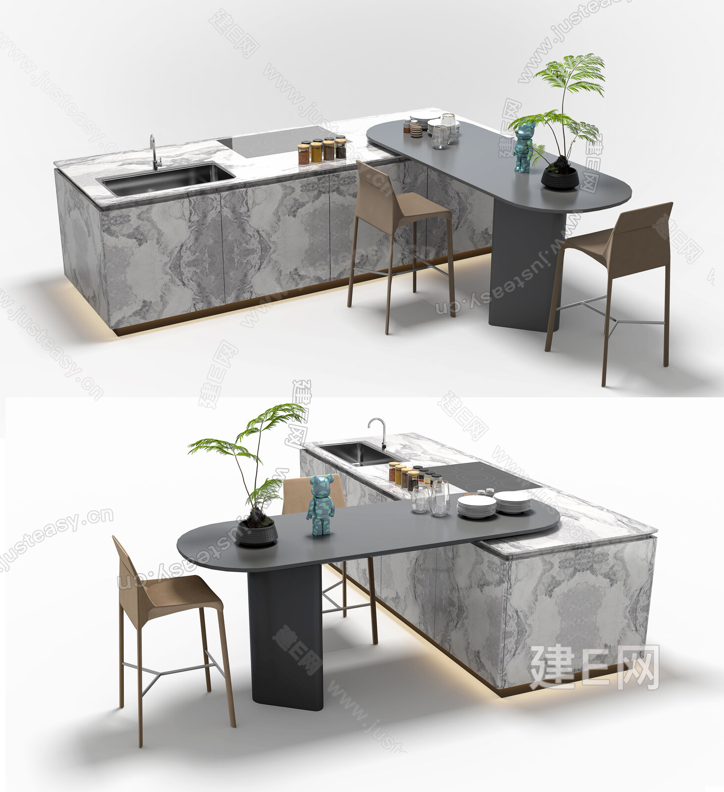 【现代厨房中岛台3d模型】建e网现代厨房中岛台3d模型下载 Id102061975 打造3d现代厨房中岛台模型免费下载平台