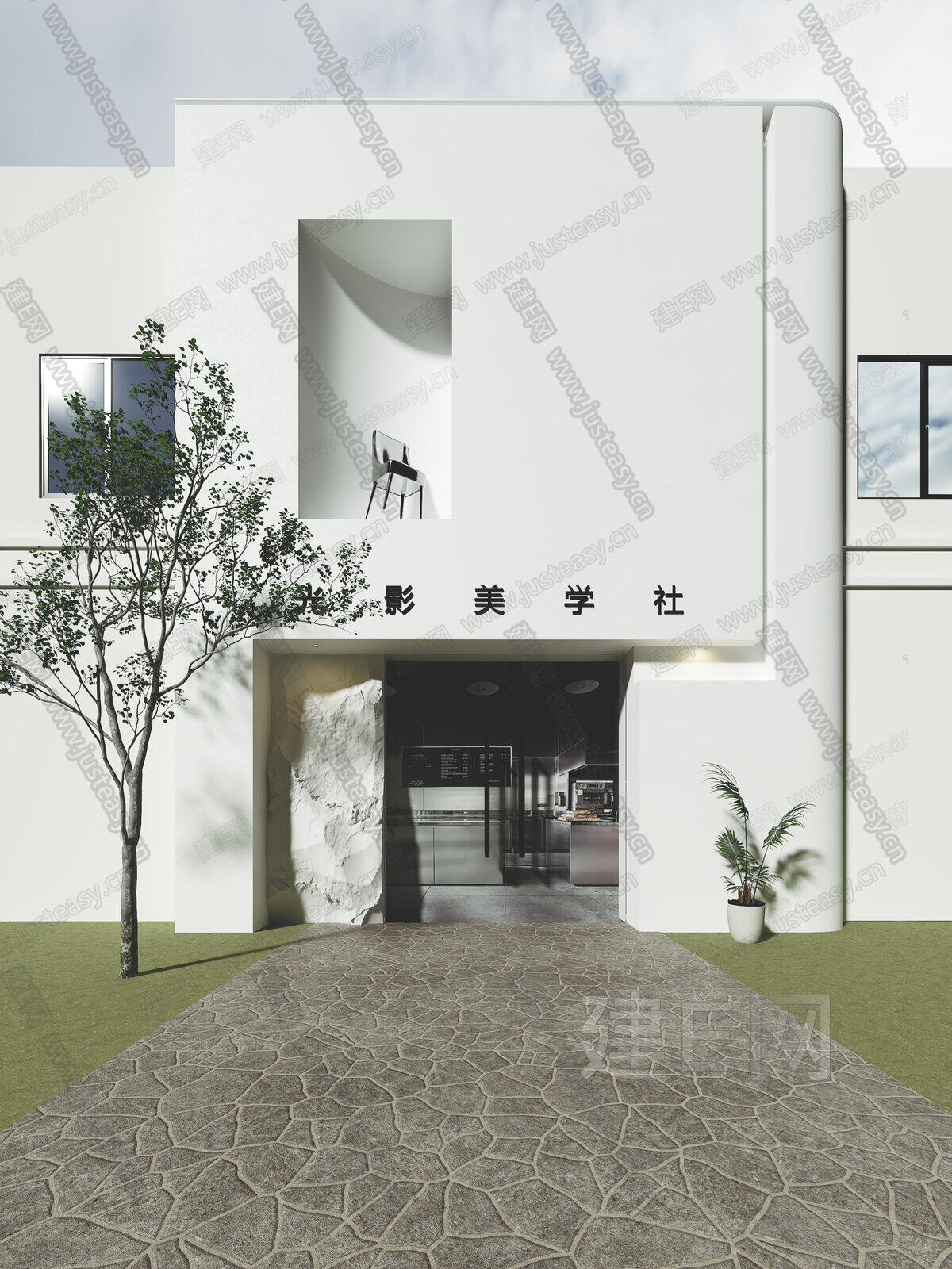 【现代门头3d模型】建e网现代门头3d模型下载 Id102520617 打造3d现代门头模型免费下载平台