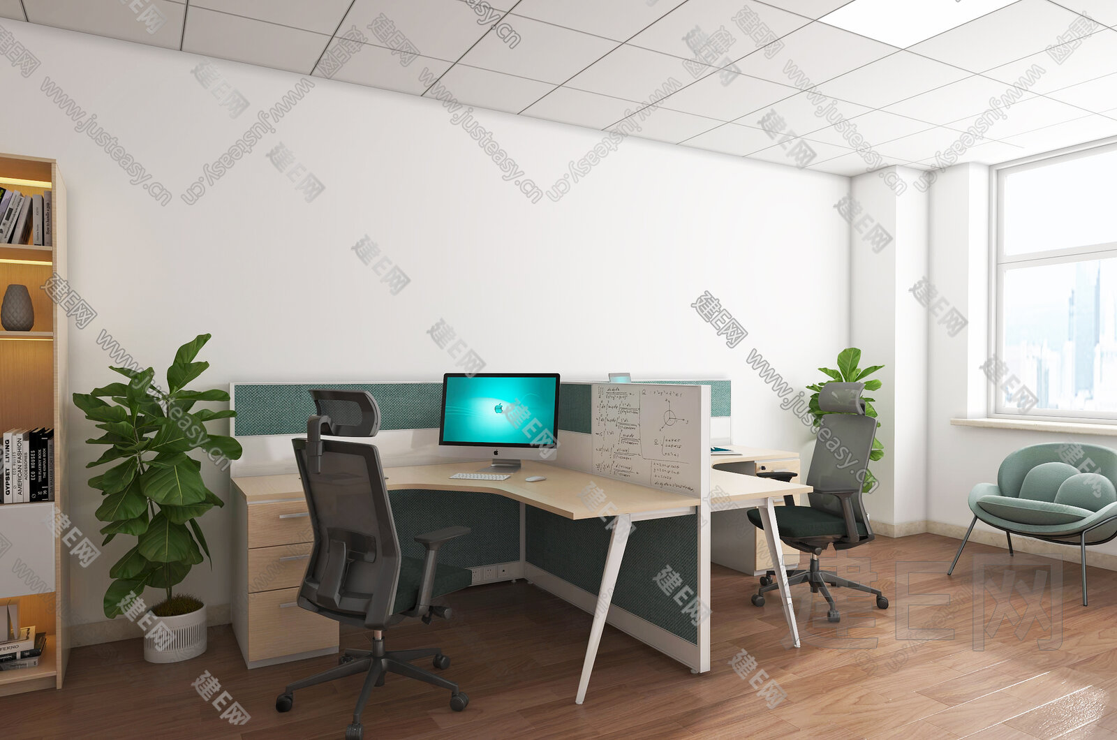 【现代办公室3d模型】建e网现代办公室3d模型下载 Id102651766 打造3d现代办公室模型免费下载平台