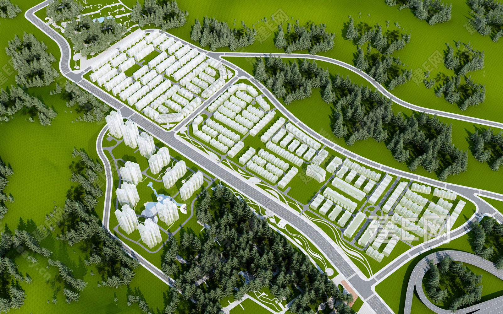 【现代城市鸟瞰规划3d模型】建e网现代城市鸟瞰规划3d模型下载 Id102848389 打造3d现代城市鸟瞰规划模型免费下载平台