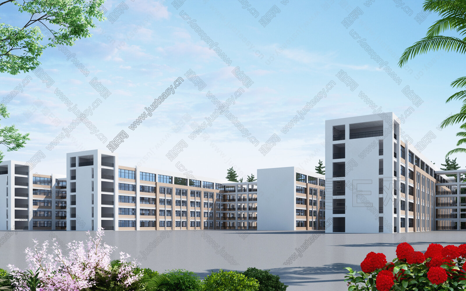 【现代学校3d模型】建e网现代学校3d模型下载 Id103700362 打造3d现代学校模型免费下载平台