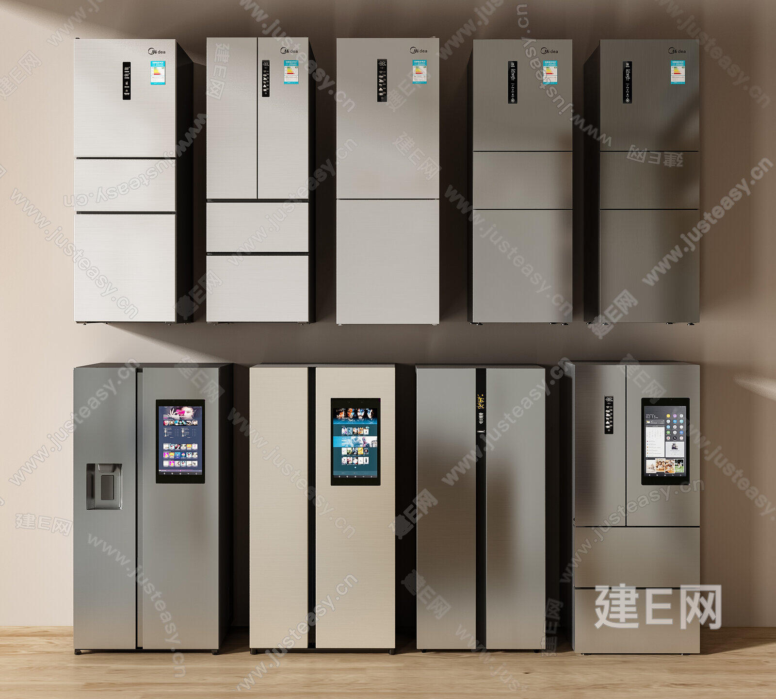 【现代冰箱组合3d模型】建e网现代冰箱组合3d模型下载 Id104093443 打造3d现代冰箱组合模型免费下载平台