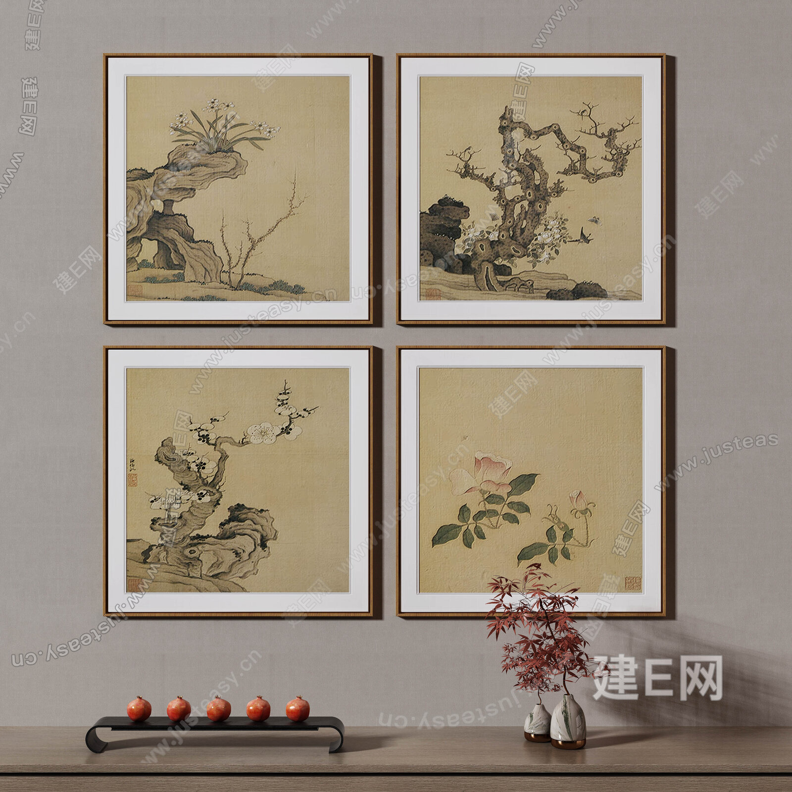 【中式装饰画3d模型】建e网中式装饰画3d模型下载 Id103896900 打造3d中式装饰画模型免费下载平台
