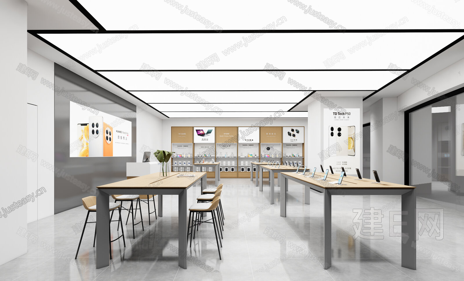 【现代华为体验店3d模型】建e网现代华为体验店3d模型下载 Id115300201 打造3d现代华为体验店模型免费下载平台