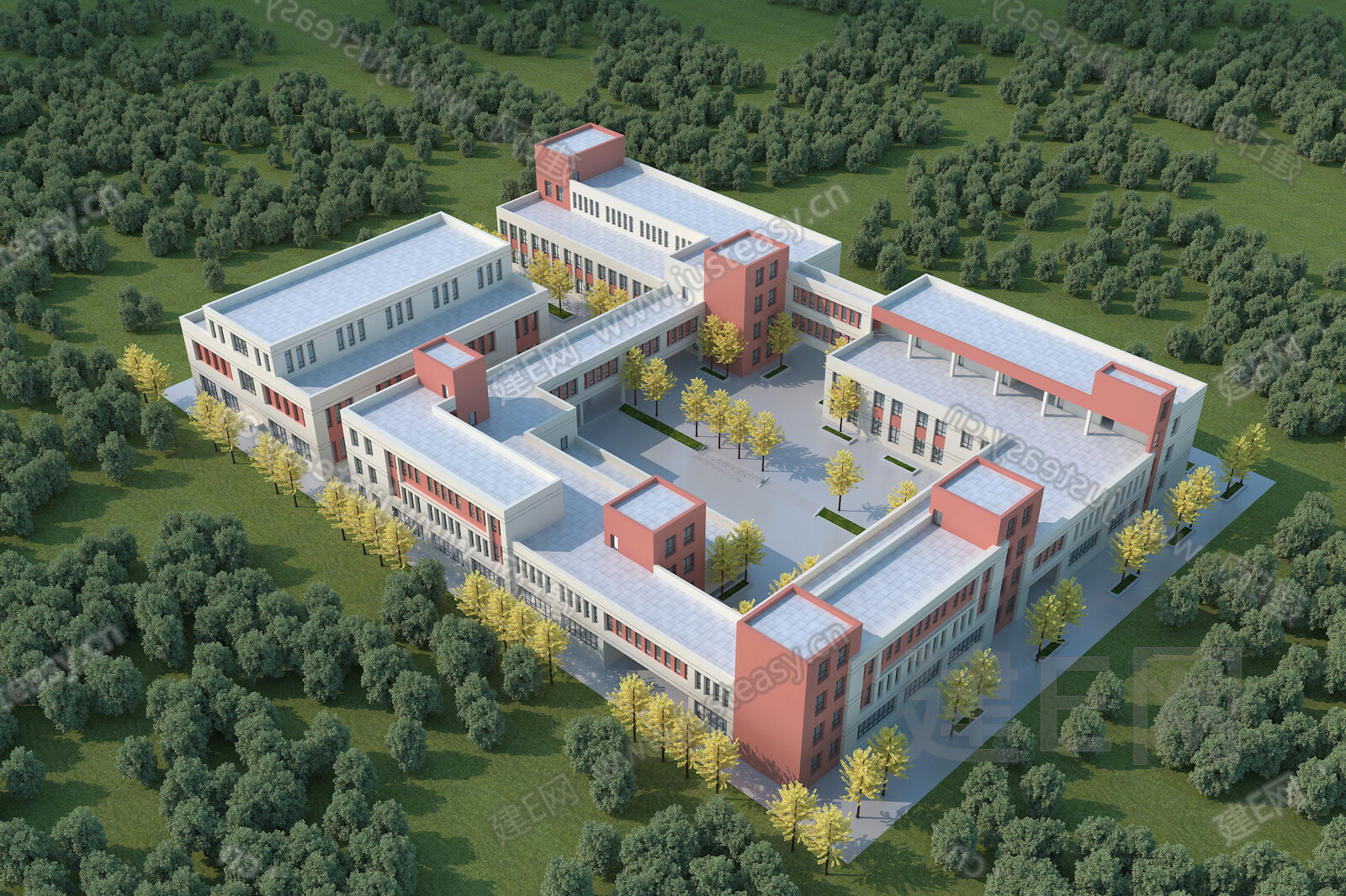 【现代学校3d模型】建e网现代学校3d模型下载 Id115234665 打造3d现代学校模型免费下载平台
