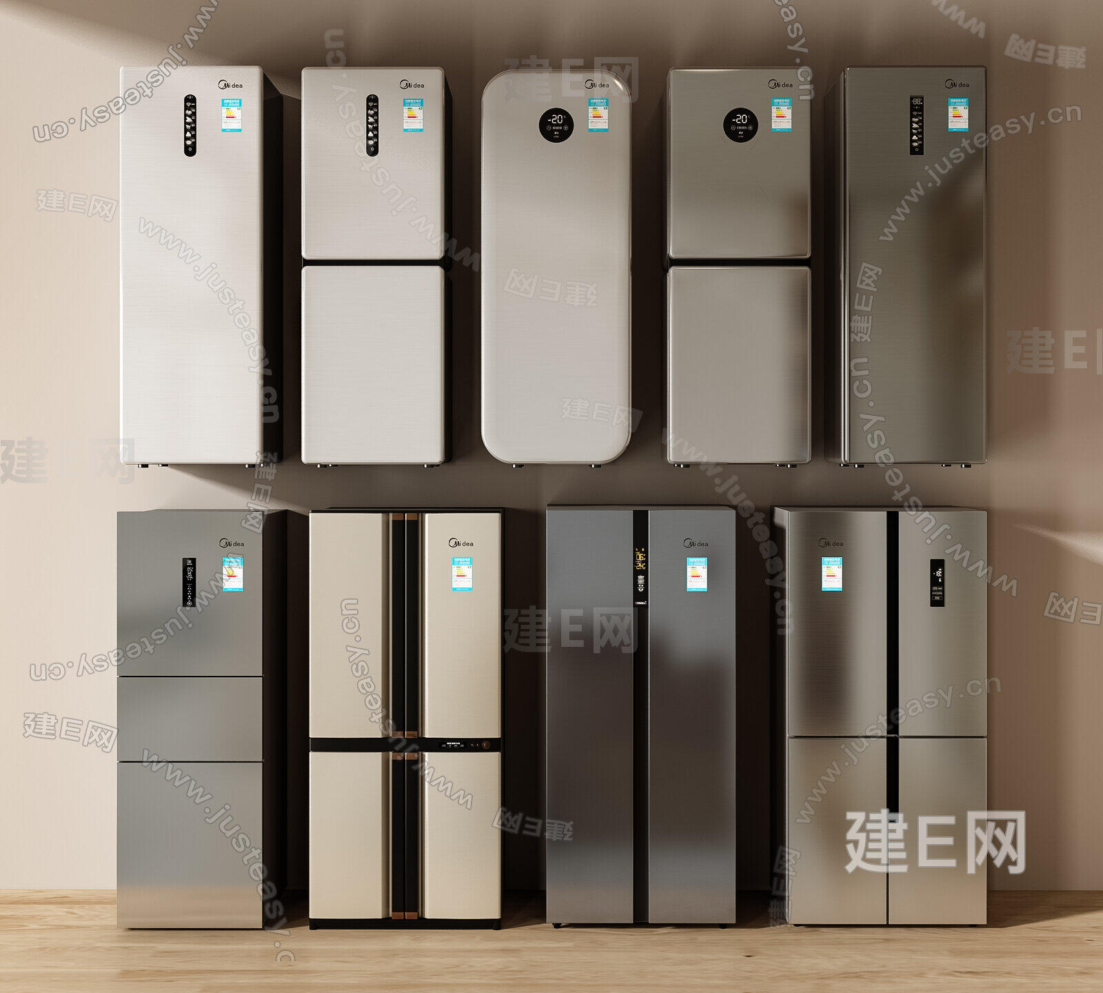 【现代冰箱组合3d模型】建e网现代冰箱组合3d模型下载 Id115562266 打造3d现代冰箱组合模型免费下载平台