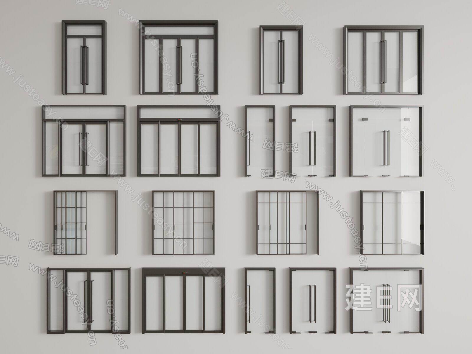 【现代玻璃双开门3d模型】建e网现代玻璃双开门3d模型下载 Id116741903 打造3d现代玻璃双开门模型免费下载平台
