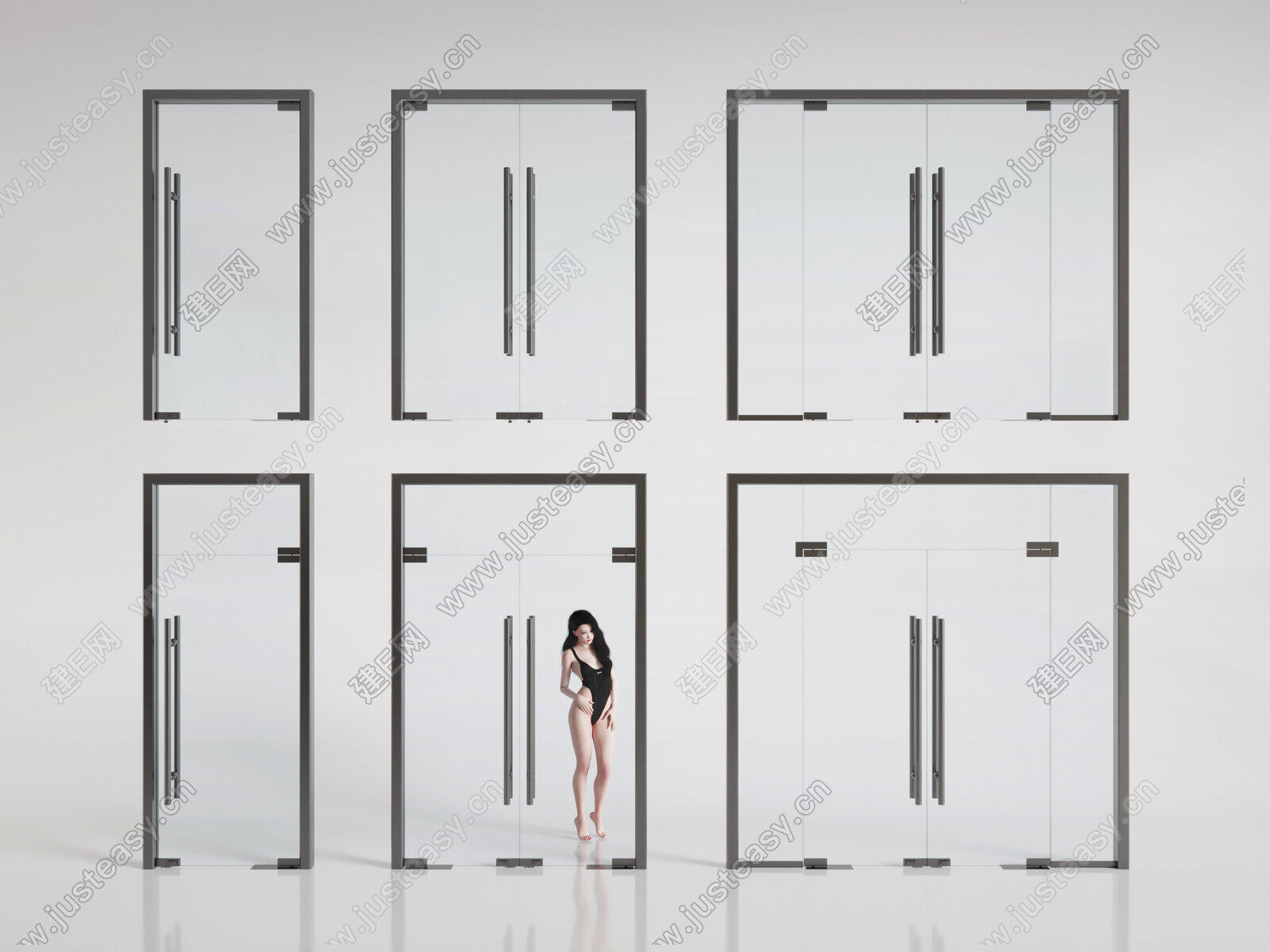 【现代玻璃双开门3d模型】建e网现代玻璃双开门3d模型下载 Id116741967 打造3d现代玻璃双开门模型免费下载平台