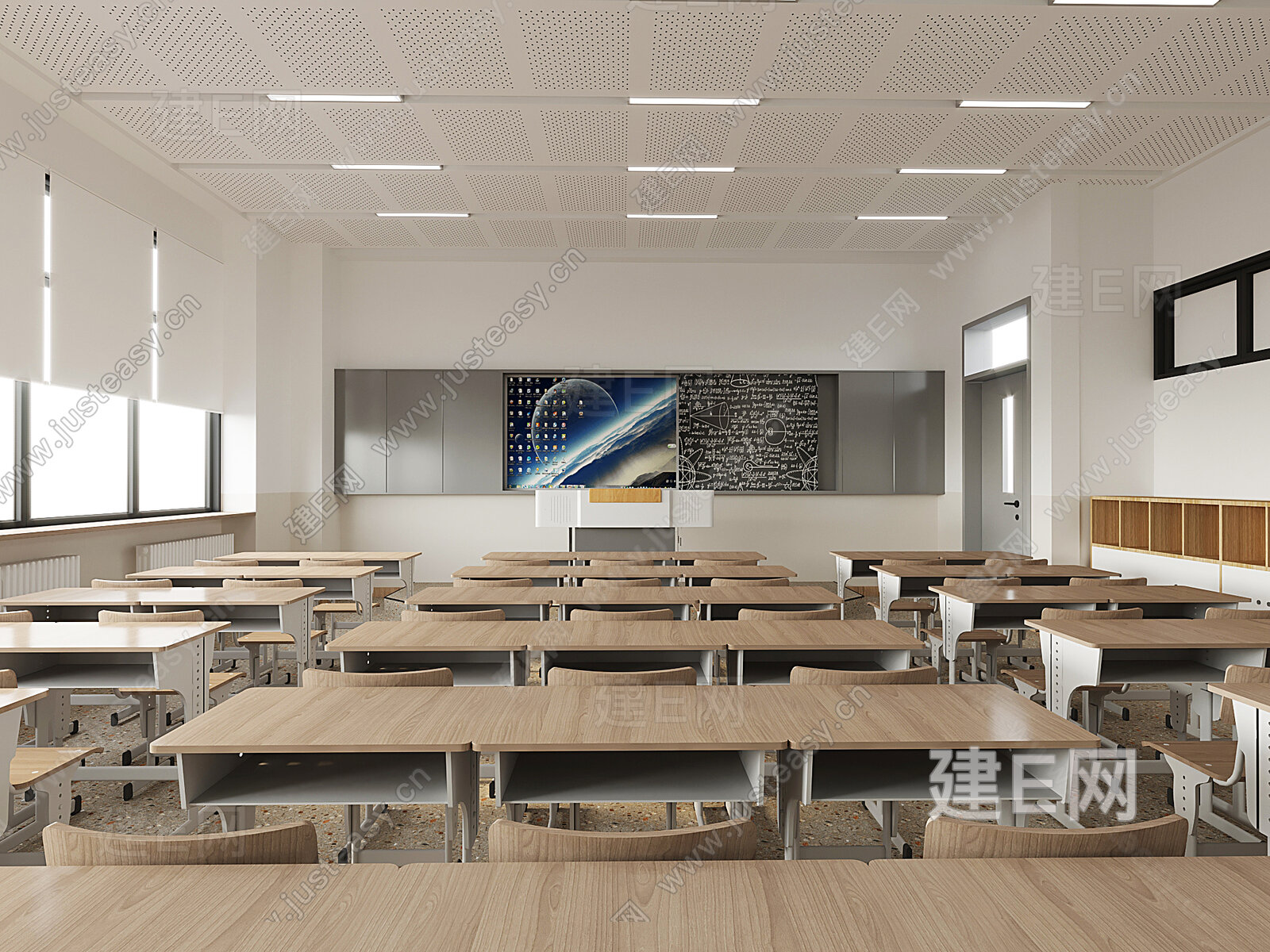 【现代教室3d模型】建e网现代教室3d模型下载 Id116807440 打造3d现代教室模型免费下载平台
