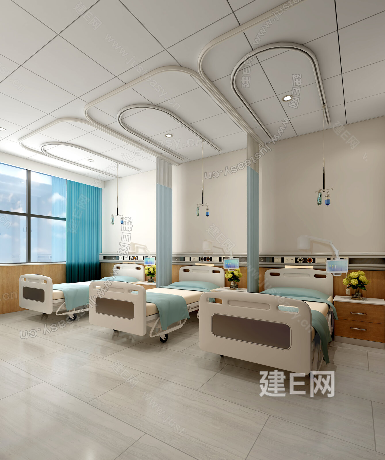 【现代医院病房3d模型】建e网现代医院病房3d模型下载 Id109336560 打造3d现代医院病房模型免费下载平台