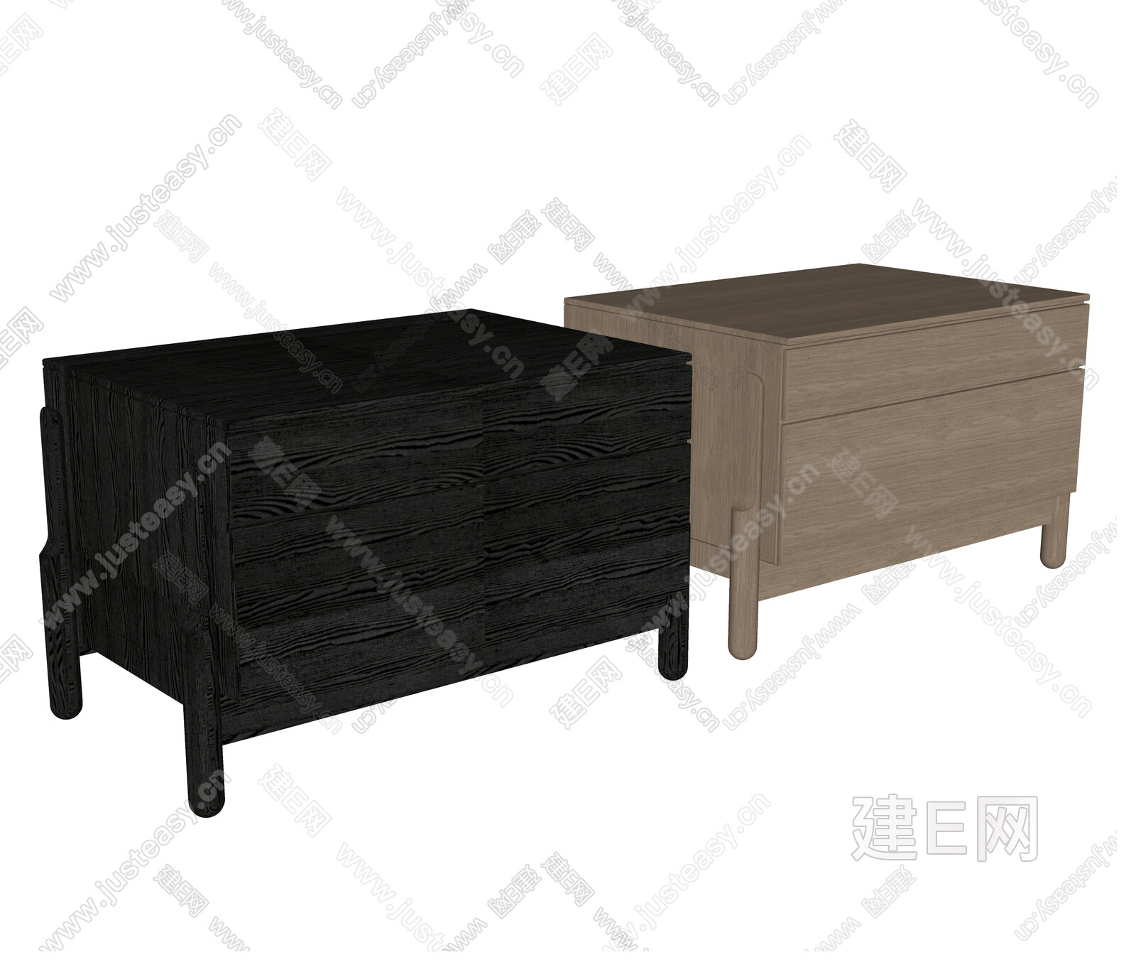 minotti 现代床头柜模型SU模型下载[ID:113594327]_建e网su模型