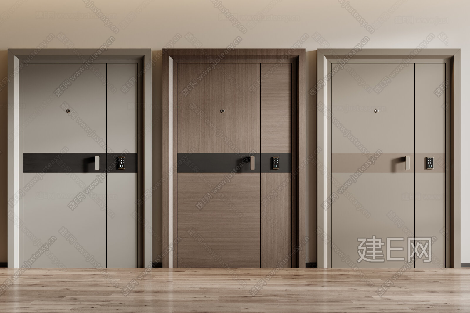 【现代双开门3d模型】建e网现代双开门3d模型下载 Id113137453 打造3d现代双开门模型免费下载平台