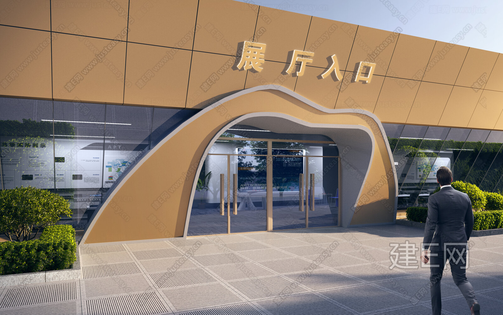 【现代展厅入口3d模型】建e网现代展厅入口3d模型下载 Id106911472 打造3d现代展厅入口模型免费下载平台