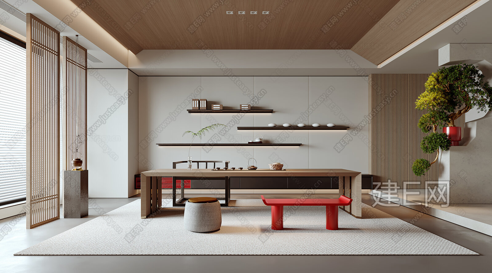 【现代茶室3d模型】建e网现代茶室3d模型下载 Id101537297 打造3d现代茶室模型免费下载平台