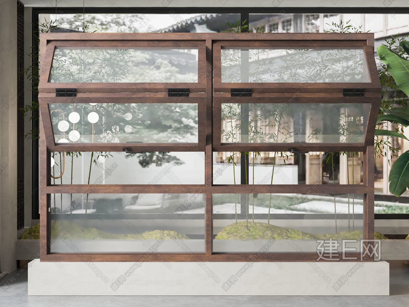 新中式折叠窗户模型SU模型下载[ID:112873285]_建e网su模型