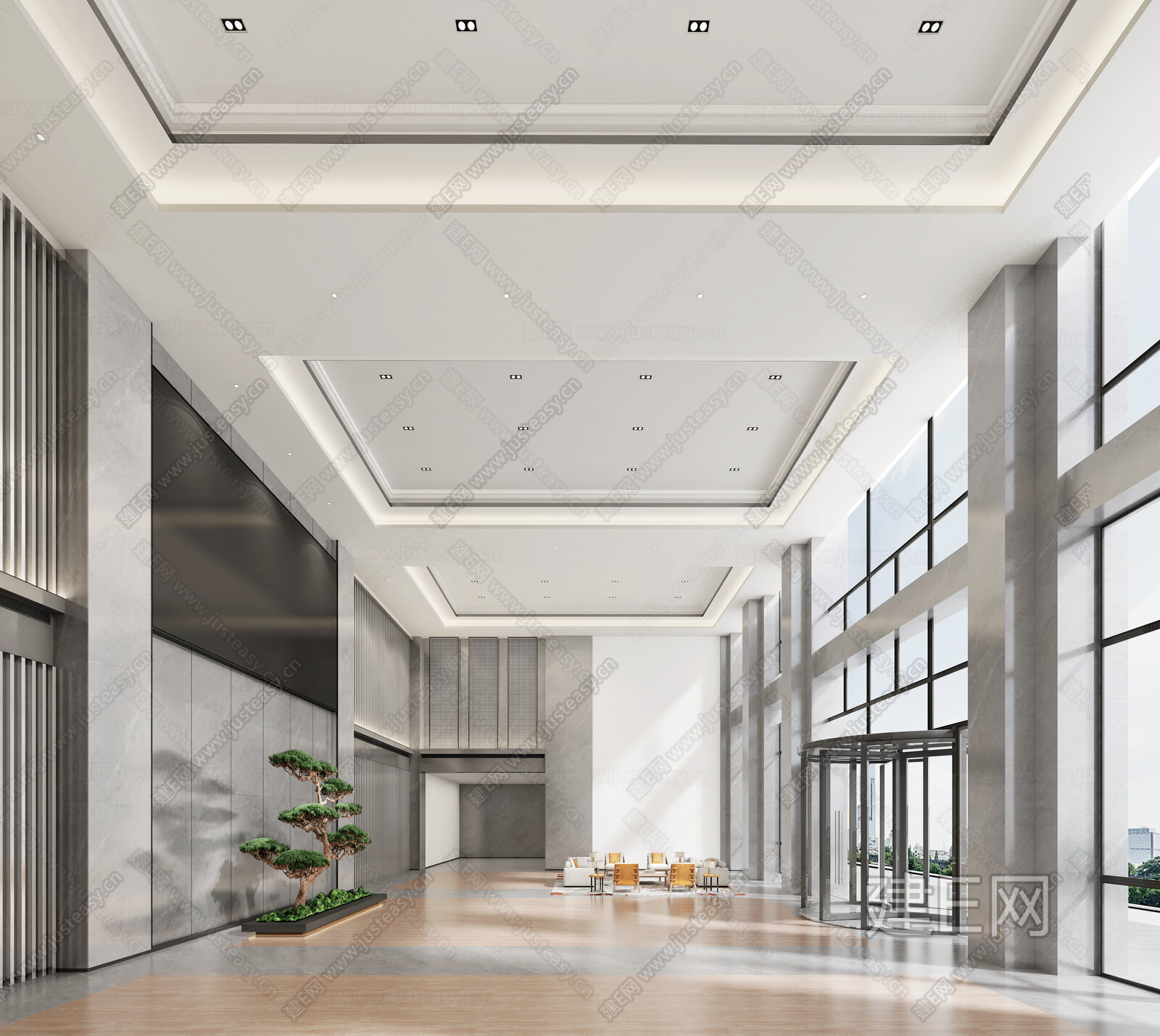 【现代办公大堂3d模型】建e网现代办公大堂3d模型下载 Id101406242 打造3d现代办公大堂模型免费下载平台