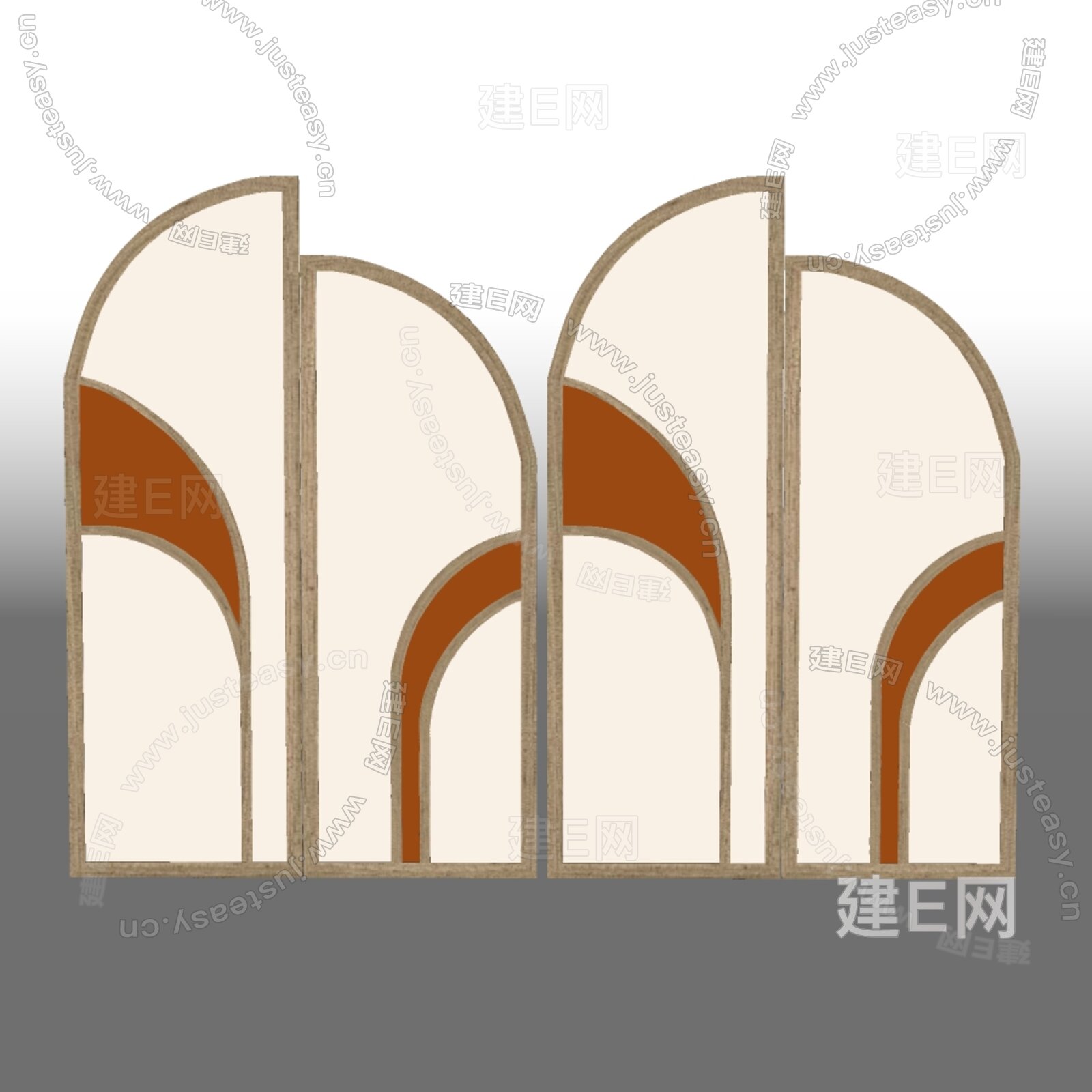 现代屏风隔断模型SU模型下载[ID:106188352]_建e网su模型