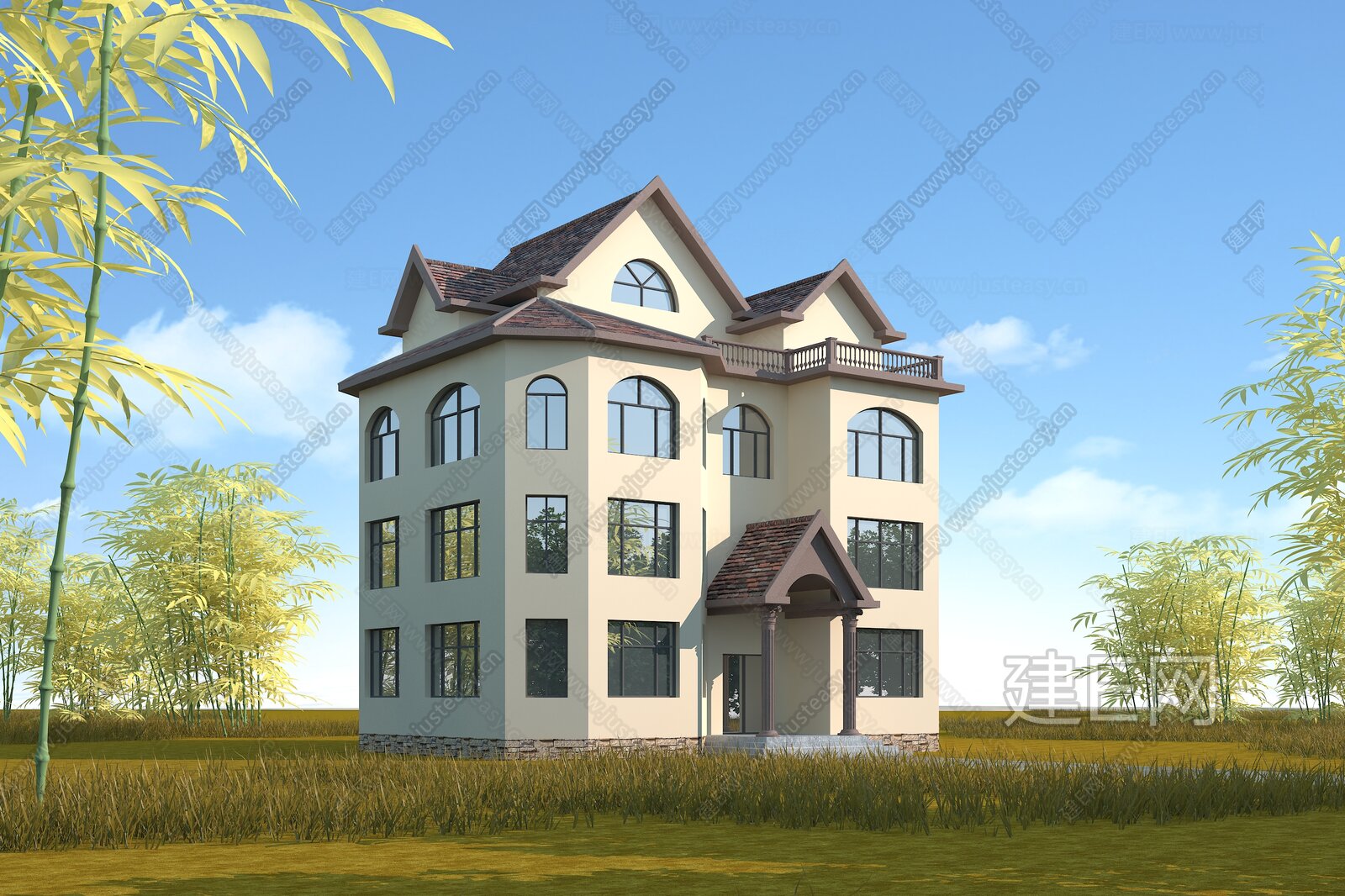 【现代别墅3d模型】建e网现代别墅3d模型下载 Id114054804 打造3d现代别墅模型免费下载平台