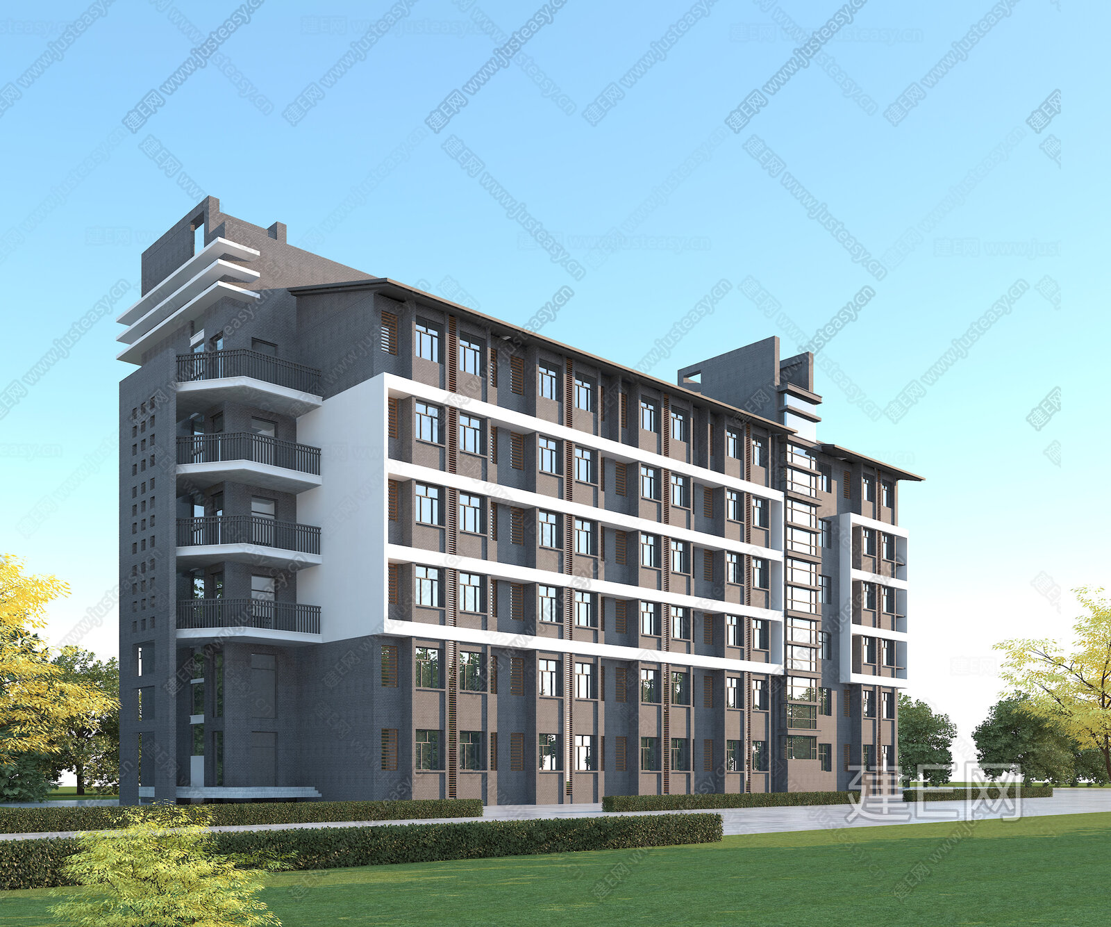 【现代宿舍楼3d模型】建e网现代宿舍楼3d模型下载 Id115234318 打造3d现代宿舍楼模型免费下载平台