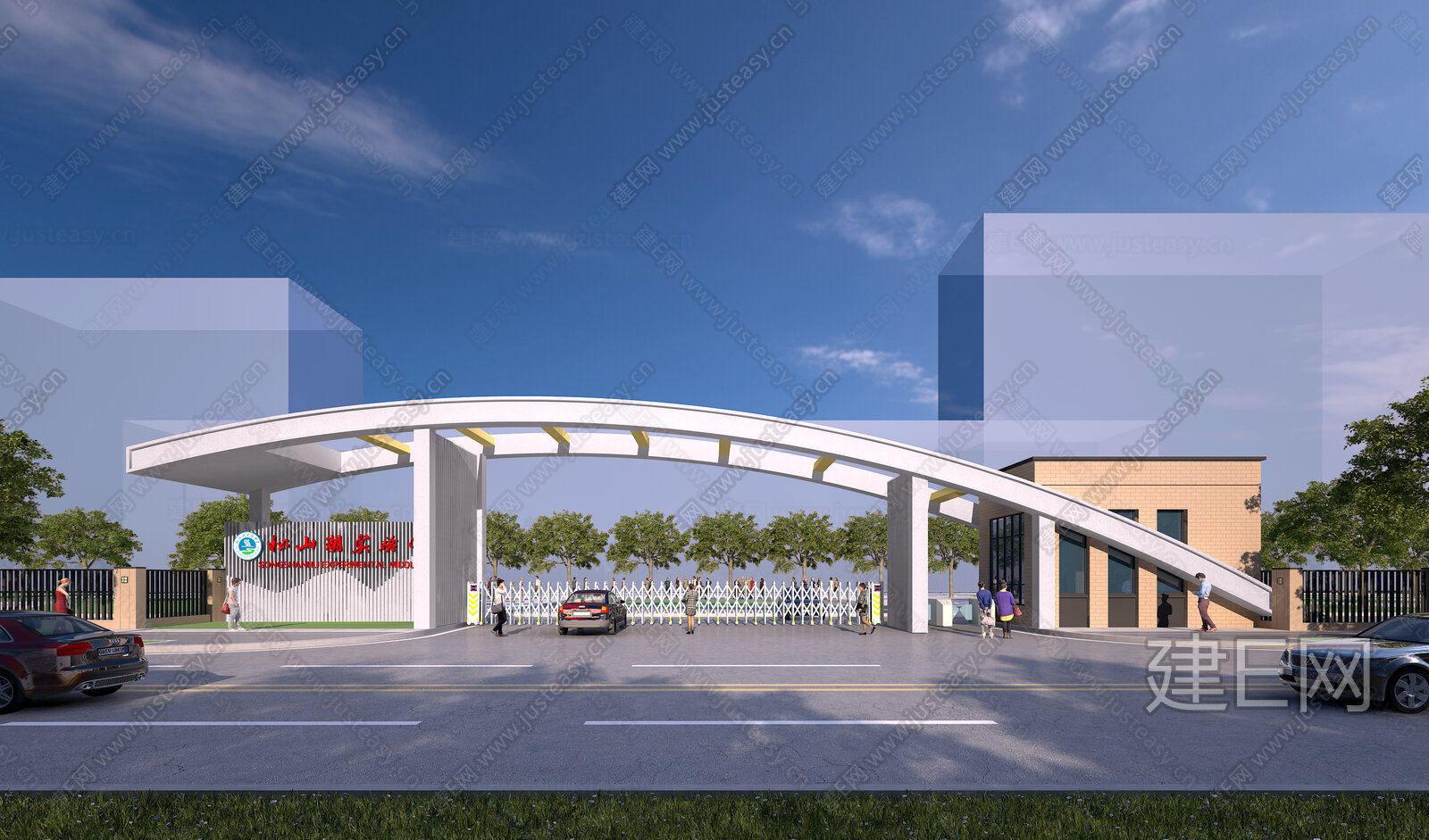 【现代学校入口大门3d模型】建e网现代学校入口大门3d模型下载 Id115758677 打造3d现代学校入口大门模型免费下载平台