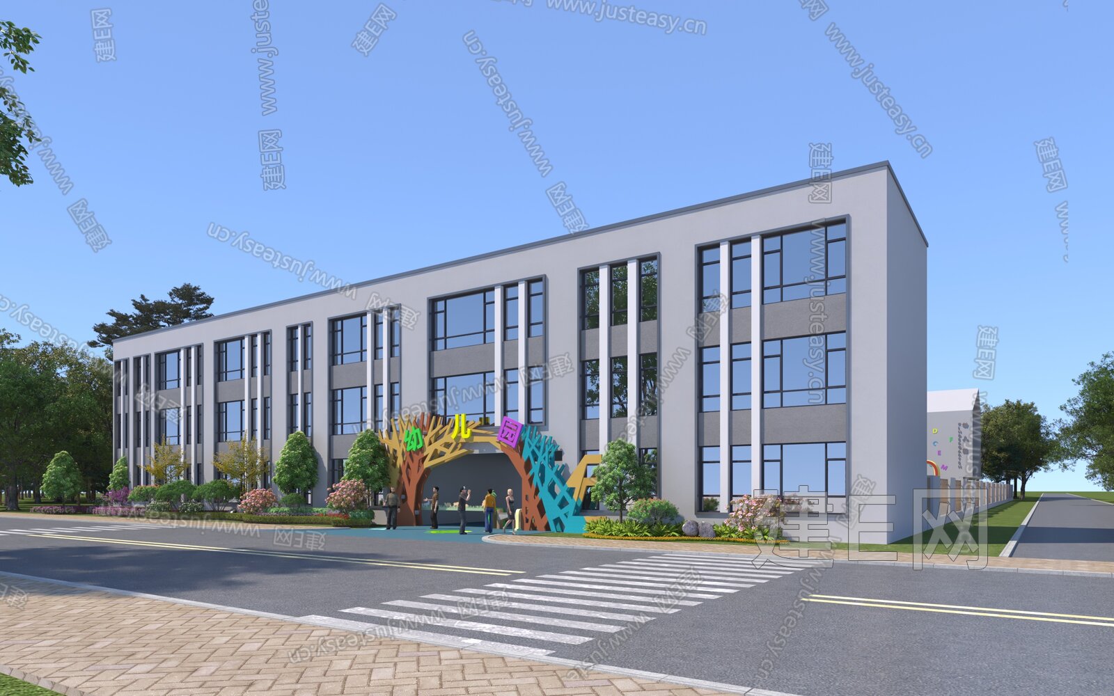 【现代学校3d模型】建e网现代学校3d模型下载 Id116086427 打造3d现代学校模型免费下载平台