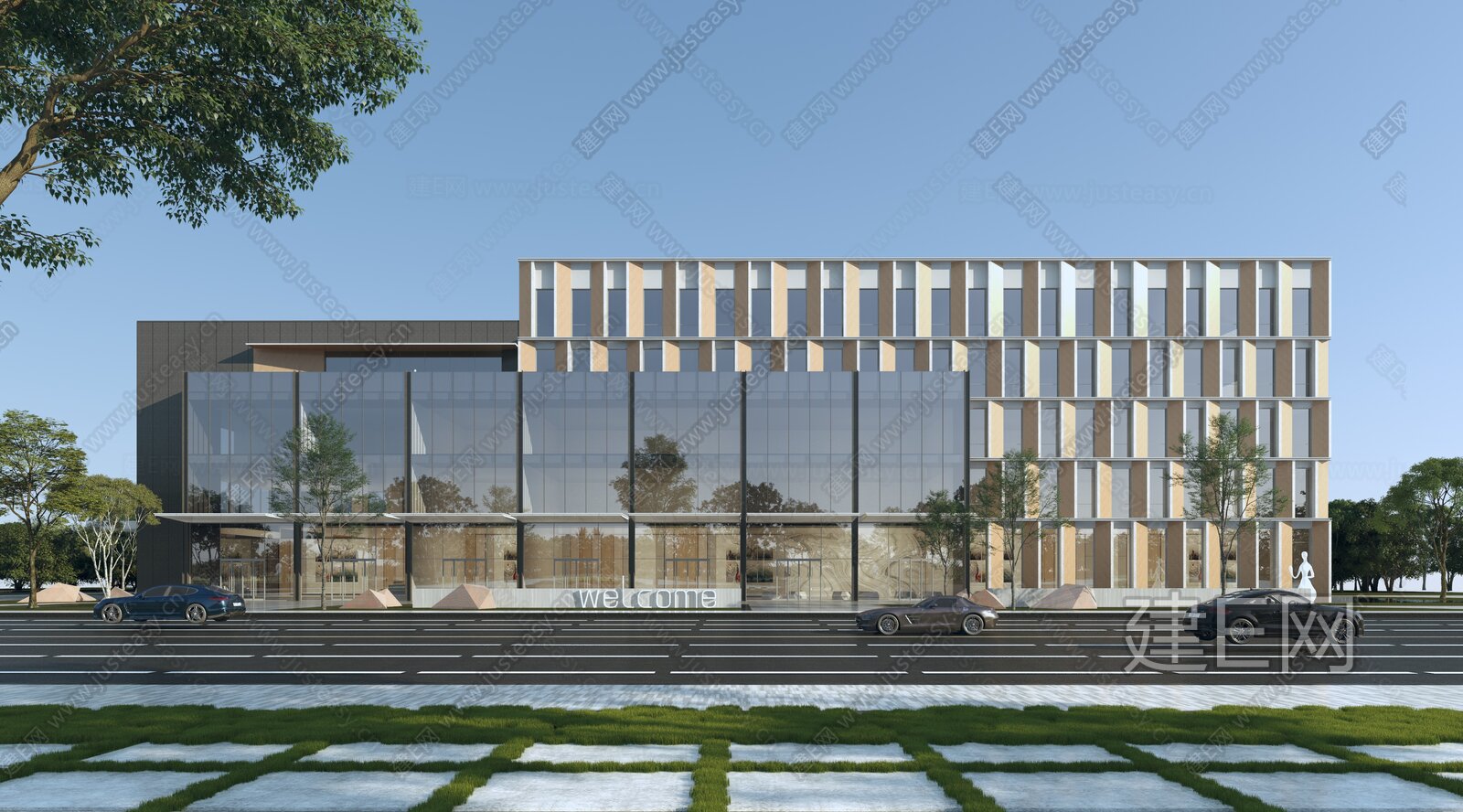 【现代多层办公楼3d模型】建e网现代多层办公楼3d模型下载 Id116414083 打造3d现代多层办公楼模型免费下载平台