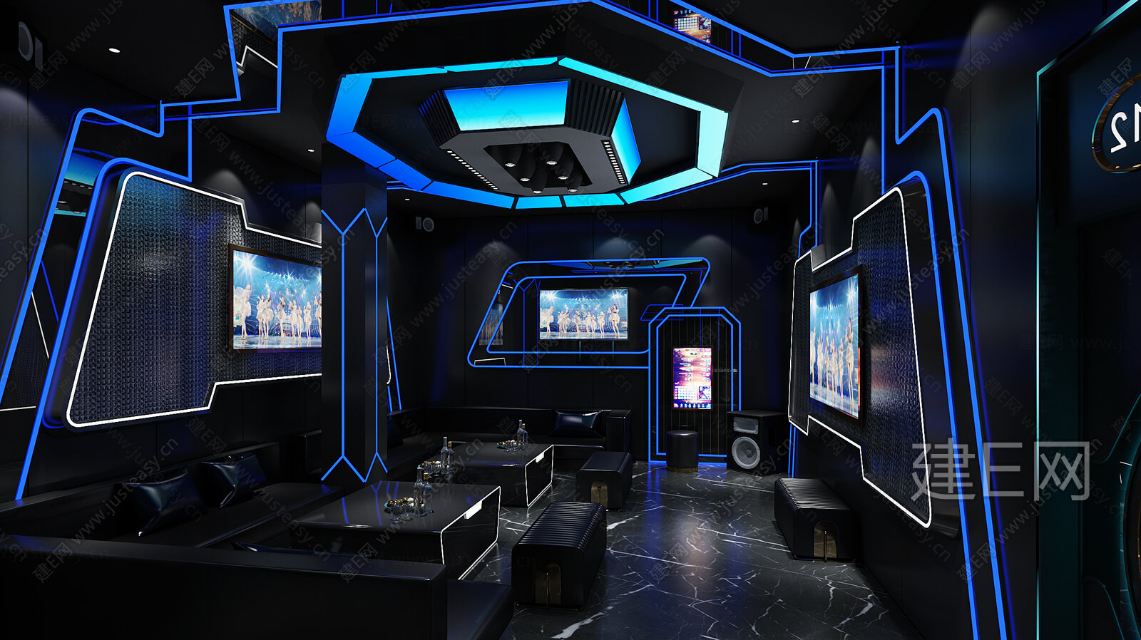 【现代ktv包房3d模型】建E网_现代ktv包房3d模型下载[ID:117200533]_打造3d现代ktv包房模型免费下载平台