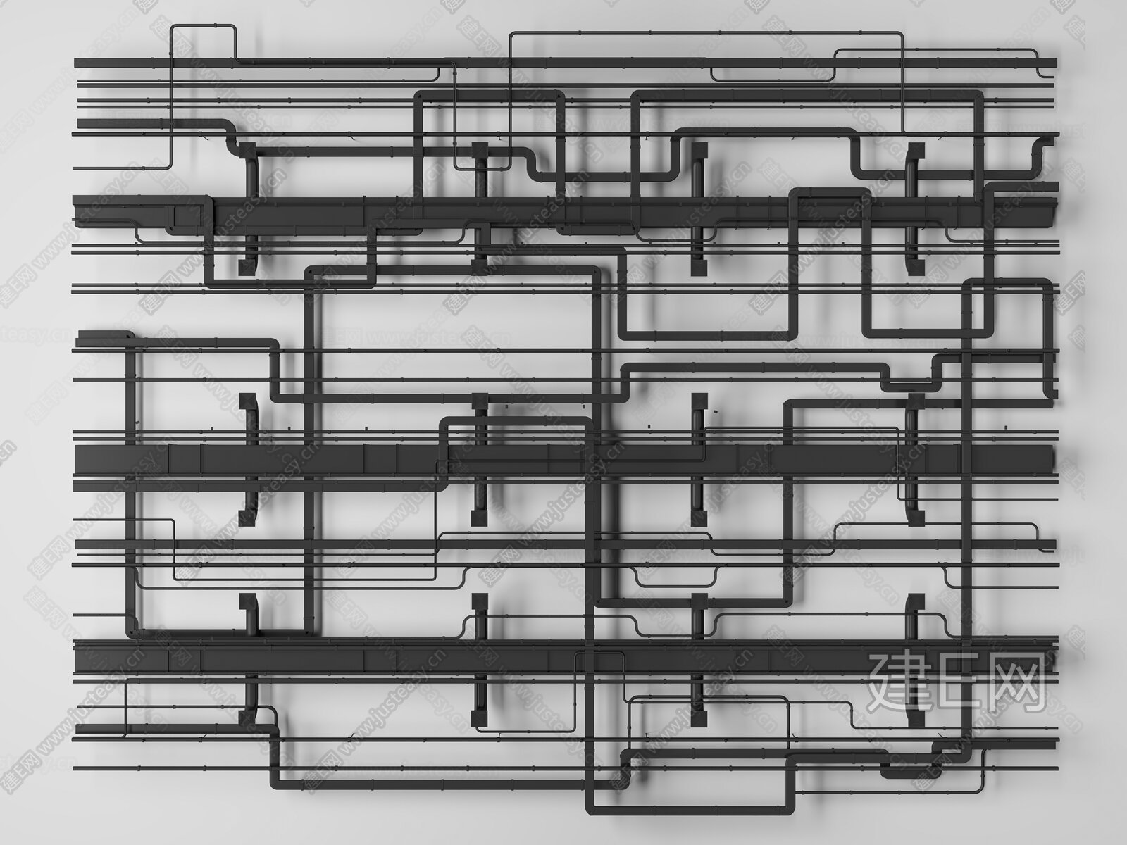 【现代通风管道3d模型】建e网现代通风管道3d模型下载 Id110253642 打造3d现代通风管道模型免费下载平台