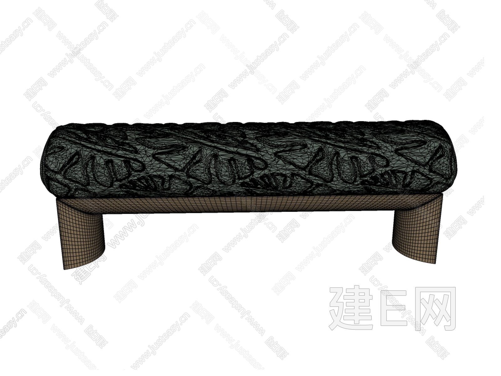 Visionnaire EKOS 后现代轻奢沙发凳模型SU模型下载[ID:114314860]_建e网su模型