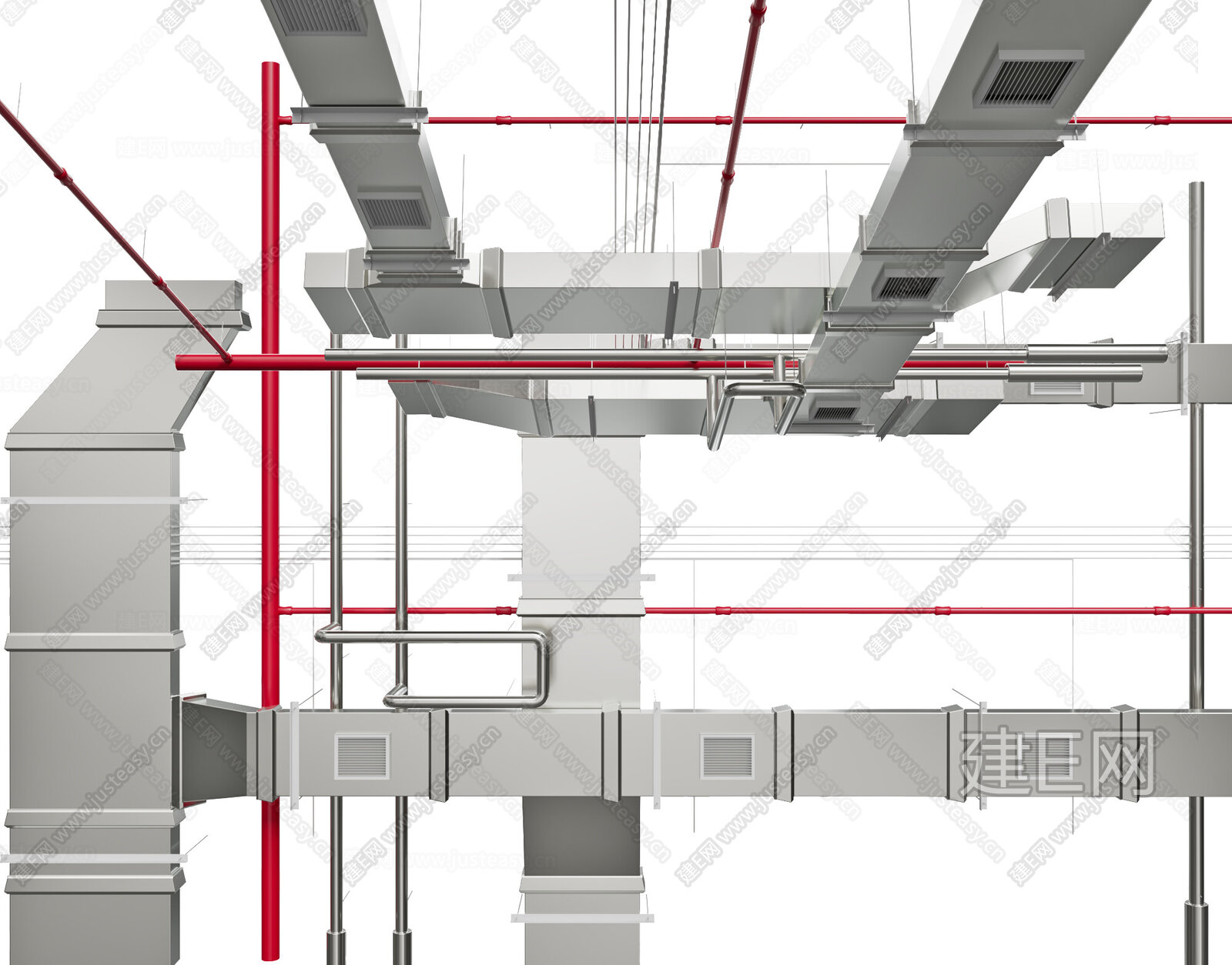 【现代通风管道吊顶3d模型】建e网现代通风管道吊顶3d模型下载 Id111302151 打造3d现代通风管道吊顶模型免费下载平台