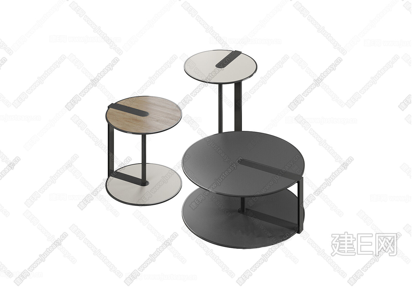GIORGETTI CLAMP 现代组合茶几模型SU模型下载[ID:116936409]_建e网su模型
