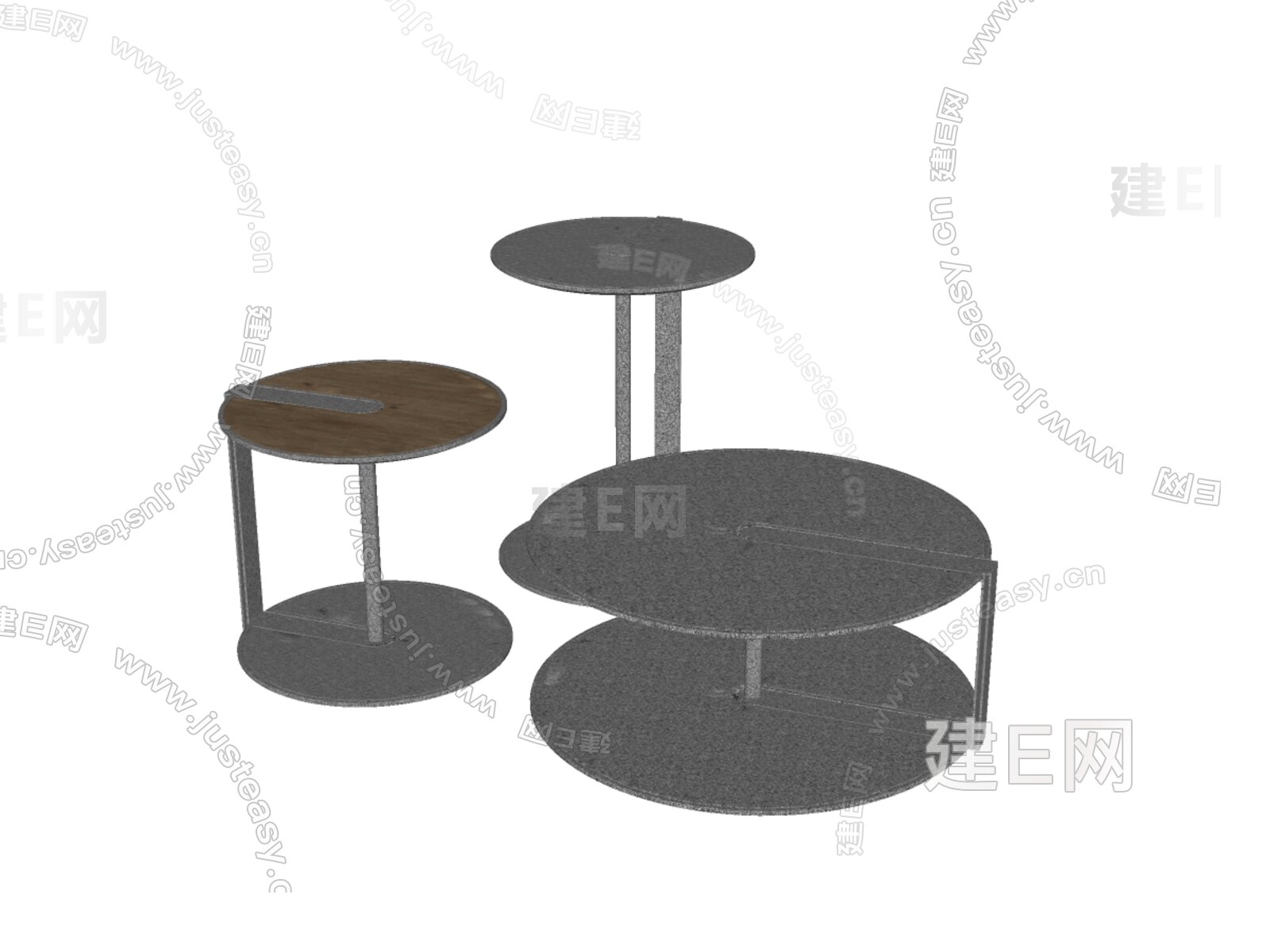 GIORGETTI CLAMP 现代组合茶几模型SU模型下载[ID:116936409]_建e网su模型