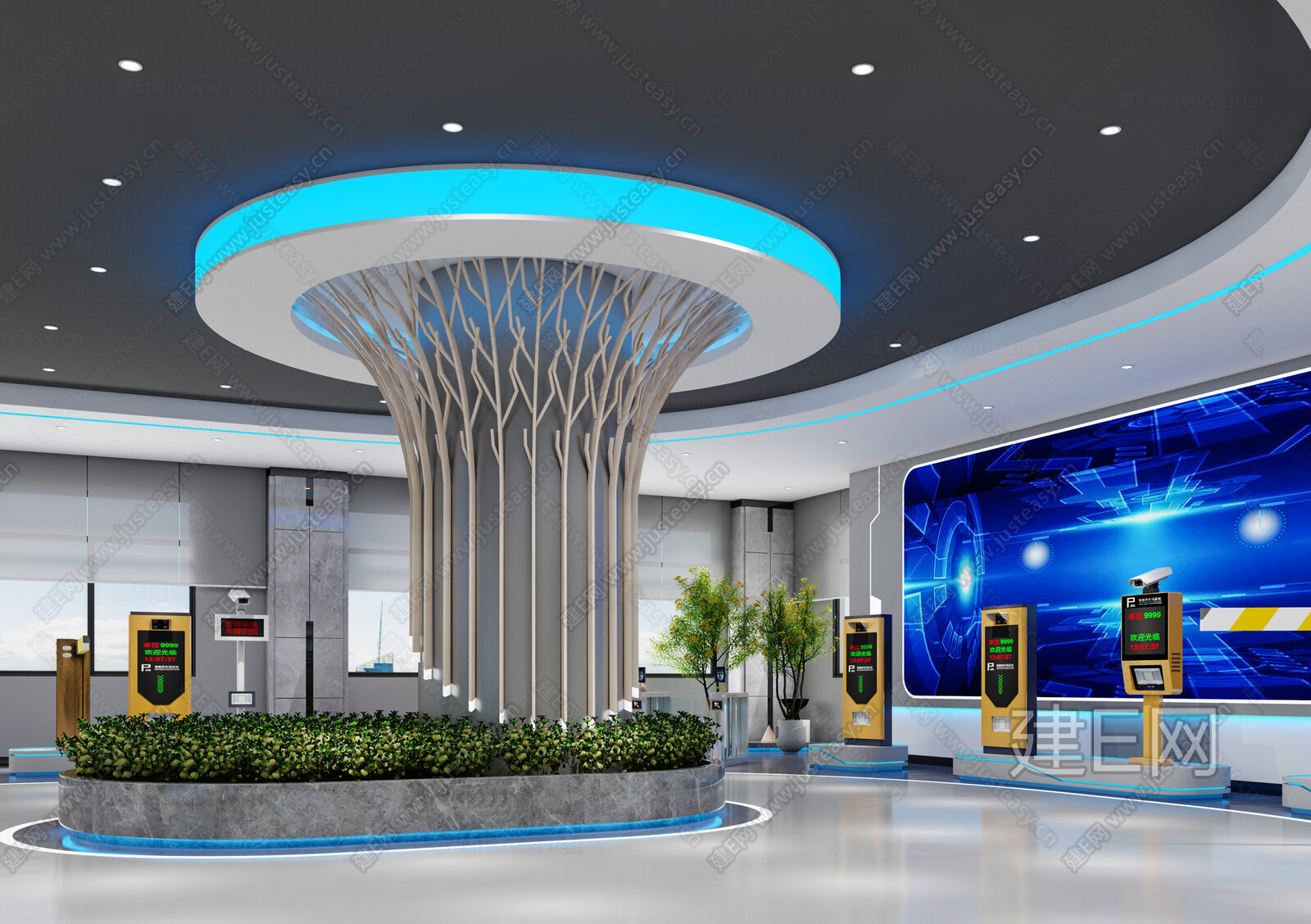 【现代科技企业文化展示厅3d模型】建e网现代科技企业文化展示厅3d模型下载 Id104880586 打造3d现代科技企业文化展示厅模型