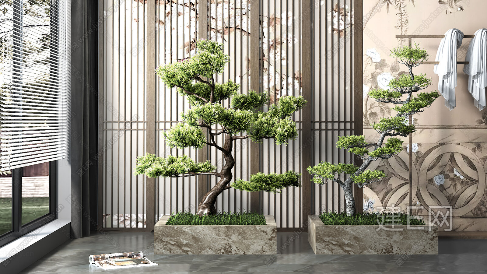 【新中式松树迎客松3d模型】建e网新中式松树迎客松3d模型下载 Id104880623 打造3d新中式松树迎客松模型免费下载平台