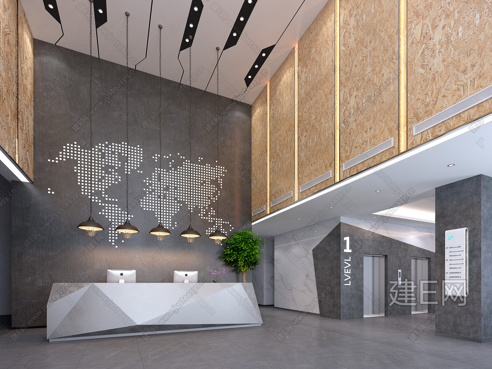 【现代办公室前台大堂3d模型】建e网现代办公室前台大堂3d模型下载 Id105601416 打造3d现代办公室前台大堂模型免费下载平台