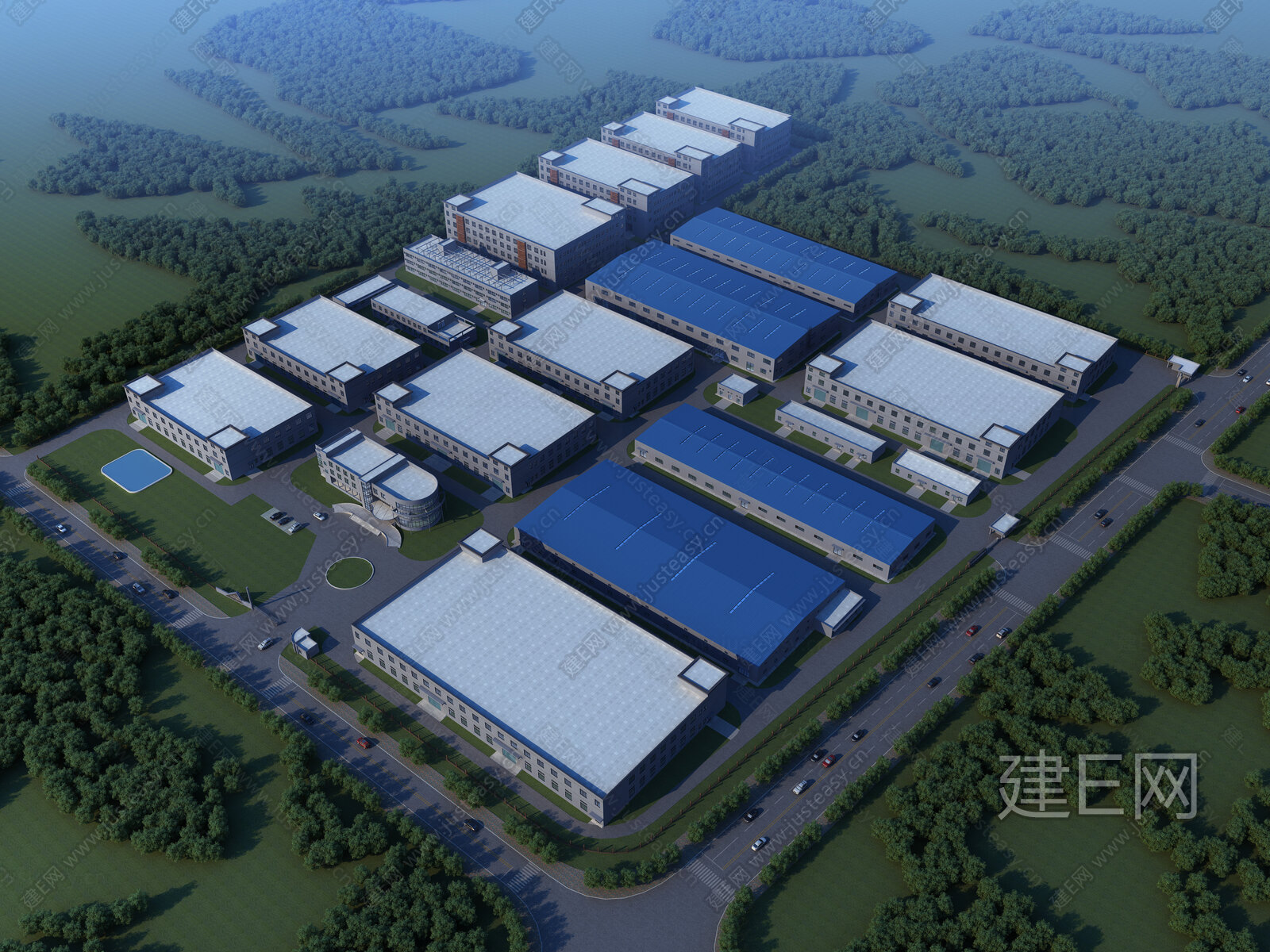【现代工业厂房规划鸟瞰3d模型】建e网现代工业厂房规划鸟瞰3d模型下载 Id105601359 打造3d现代工业厂房规划鸟瞰模型免费下载平台