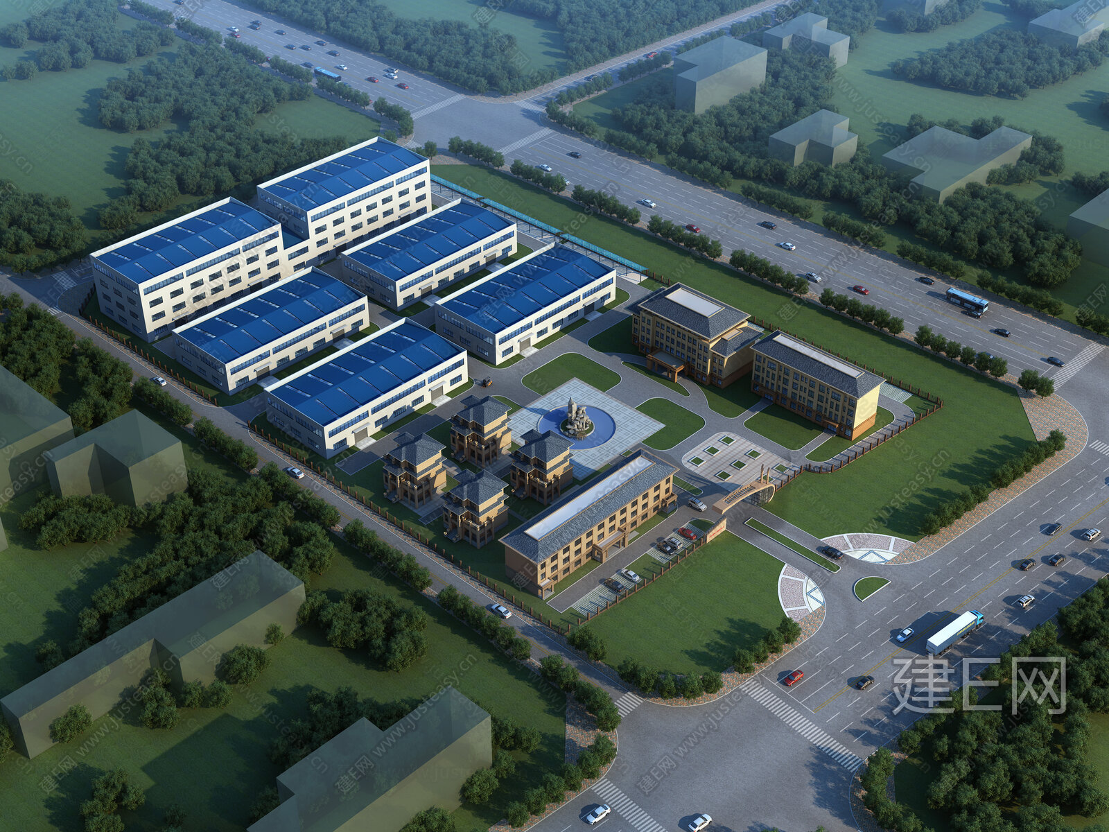 【现代工业厂房规划鸟瞰3d模型】建e网现代工业厂房规划鸟瞰3d模型下载 Id105601441 打造3d现代工业厂房规划鸟瞰模型免费下载平台