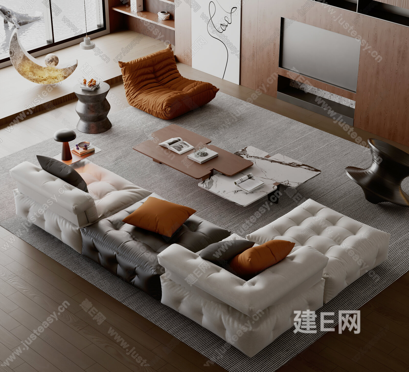 【现代沙发茶几组合3d模型】建e网现代沙发茶几组合3d模型下载 Id108616012 打造3d现代沙发茶几组合模型免费下载平台