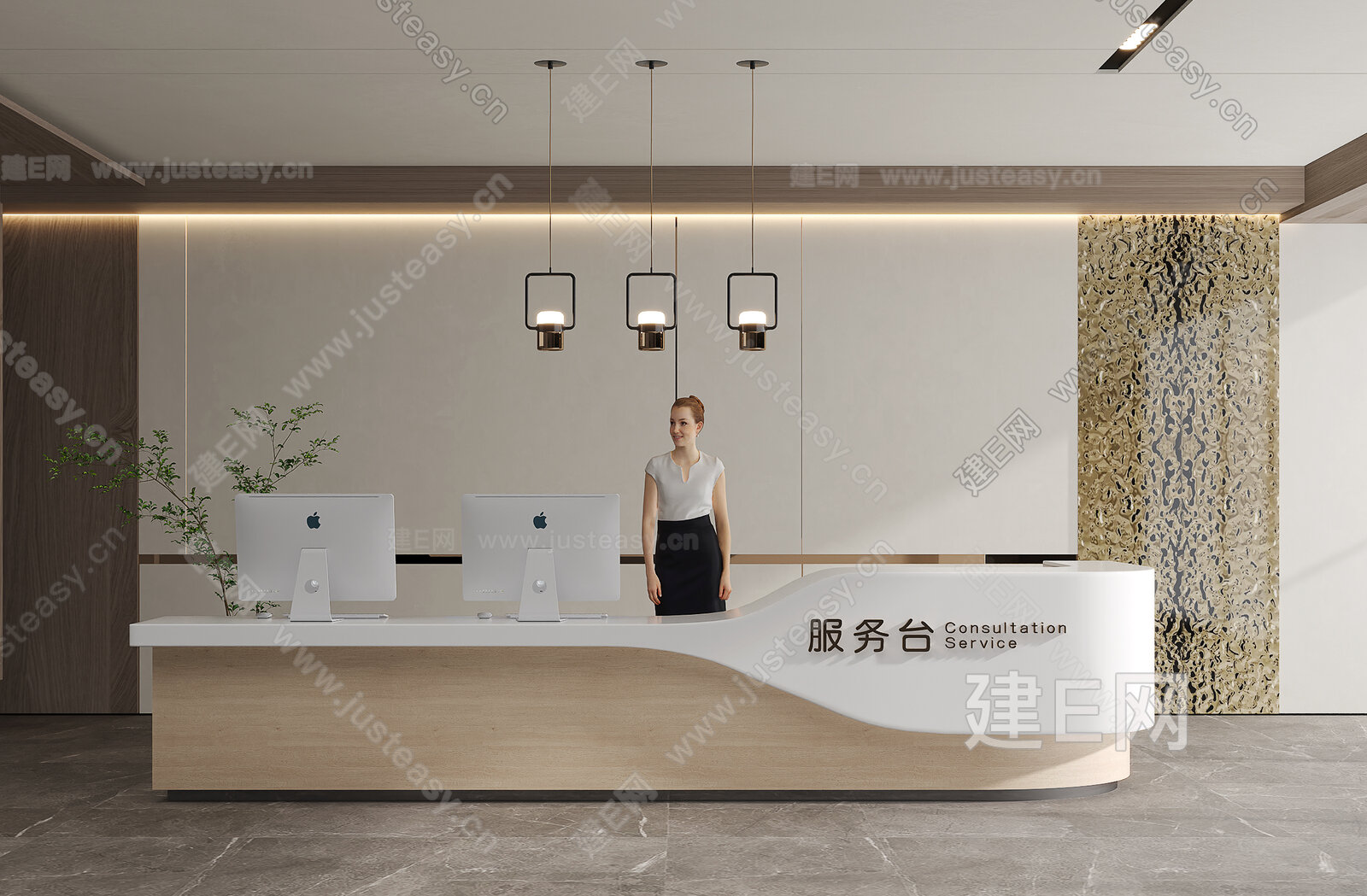 【现代服务台3d模型】建E网_现代服务台3d模型下载[ID:101865792]_打造3d现代服务台模型免费下载平台