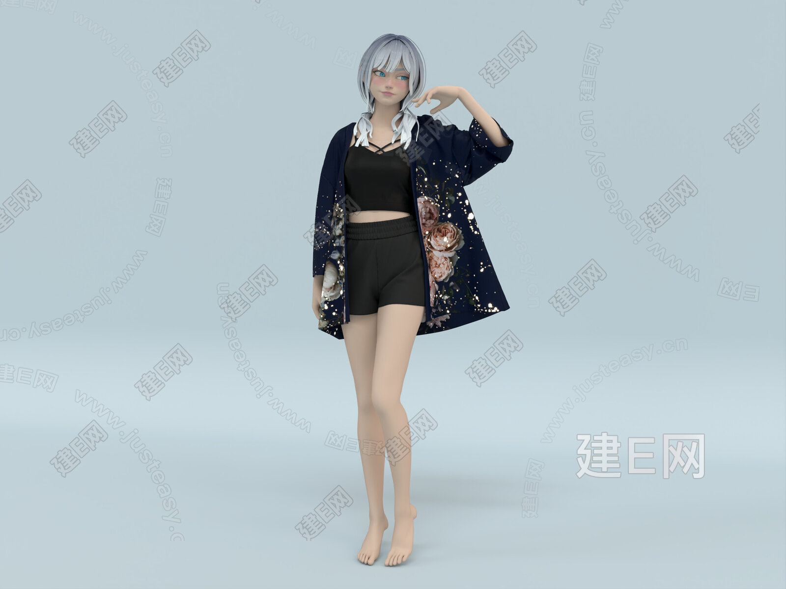 【现代和服女孩3d模型】建e网现代和服女孩3d模型下载 Id103569784 打造3d现代和服女孩模型免费下载平台