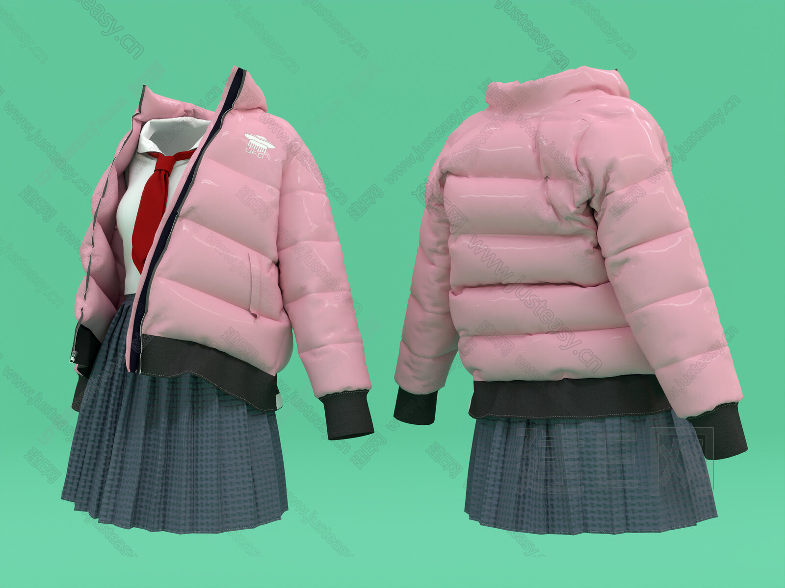 【现代JK制服3d模型】建E网_现代JK制服3d模型下载[ID:103569787]_打造3d现代JK制服模型免费下载平台