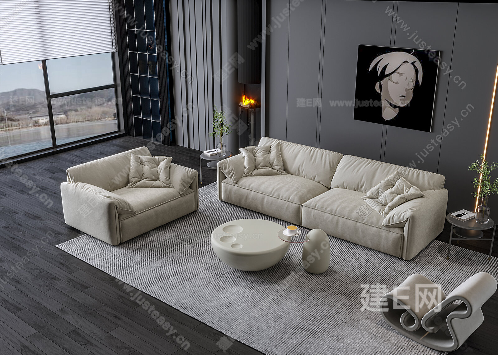 【现代沙发茶几组合3d模型】建e网现代沙发茶几组合3d模型下载 Id103504347 打造3d现代沙发茶几组合模型免费下载平台