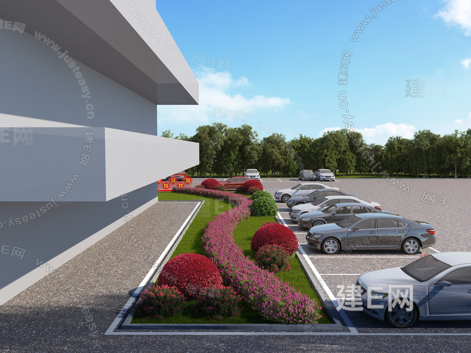 【现代户外停车场3d模型】建e网现代户外停车场3d模型下载 Id104094108 打造3d现代户外停车场模型免费下载平台