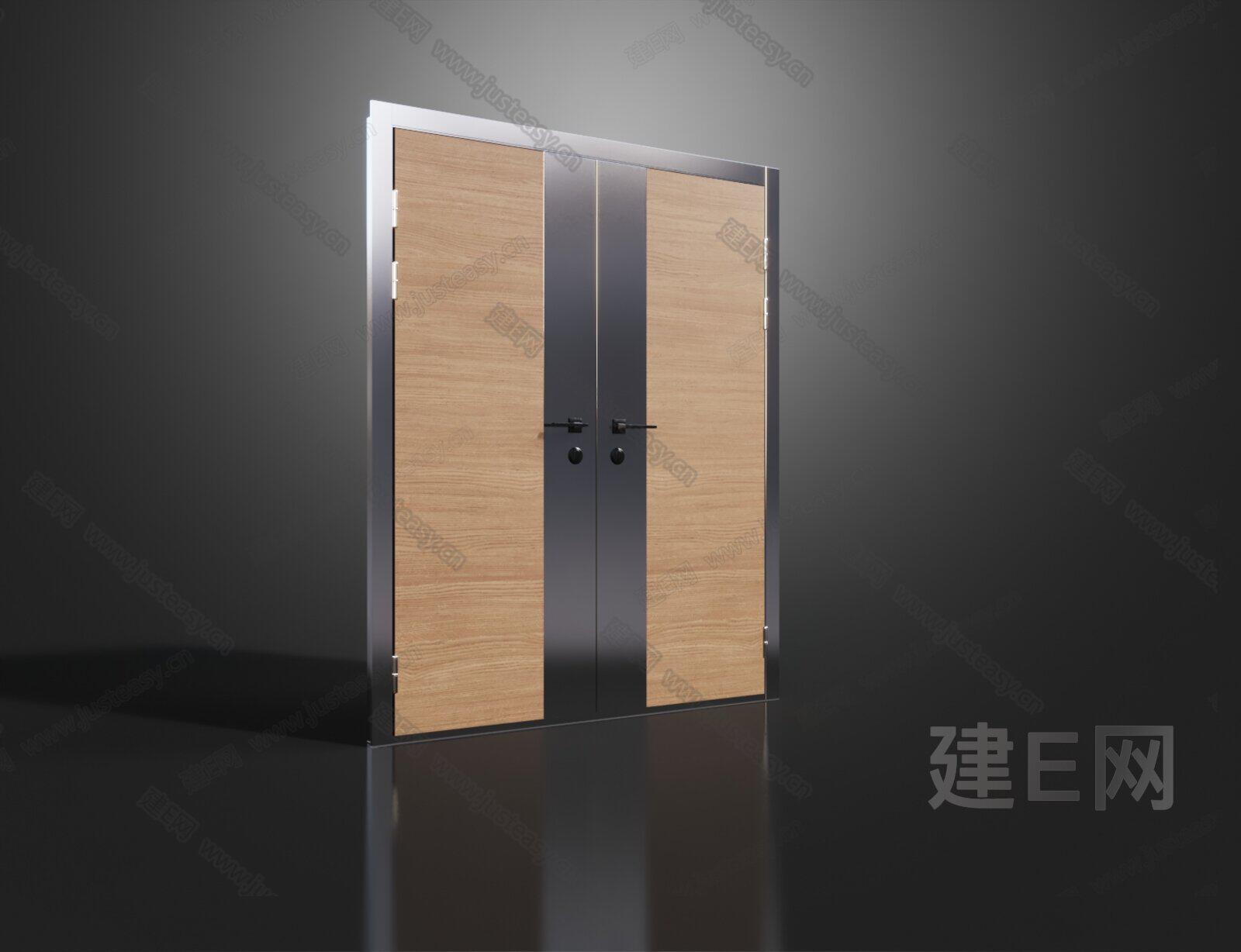 【现代双开门 入口门3d模型】建e网现代双开门 入口门3d模型下载 Id104028527 打造3d现代双开门 入口门模型免费下载平台