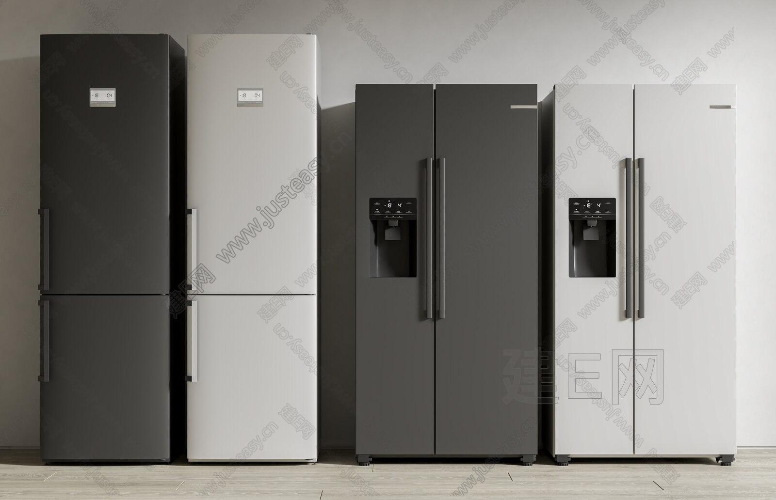 【现代双门冰箱3d模型】建e网现代双门冰箱3d模型下载 Id113596711 打造3d现代双门冰箱模型免费下载平台
