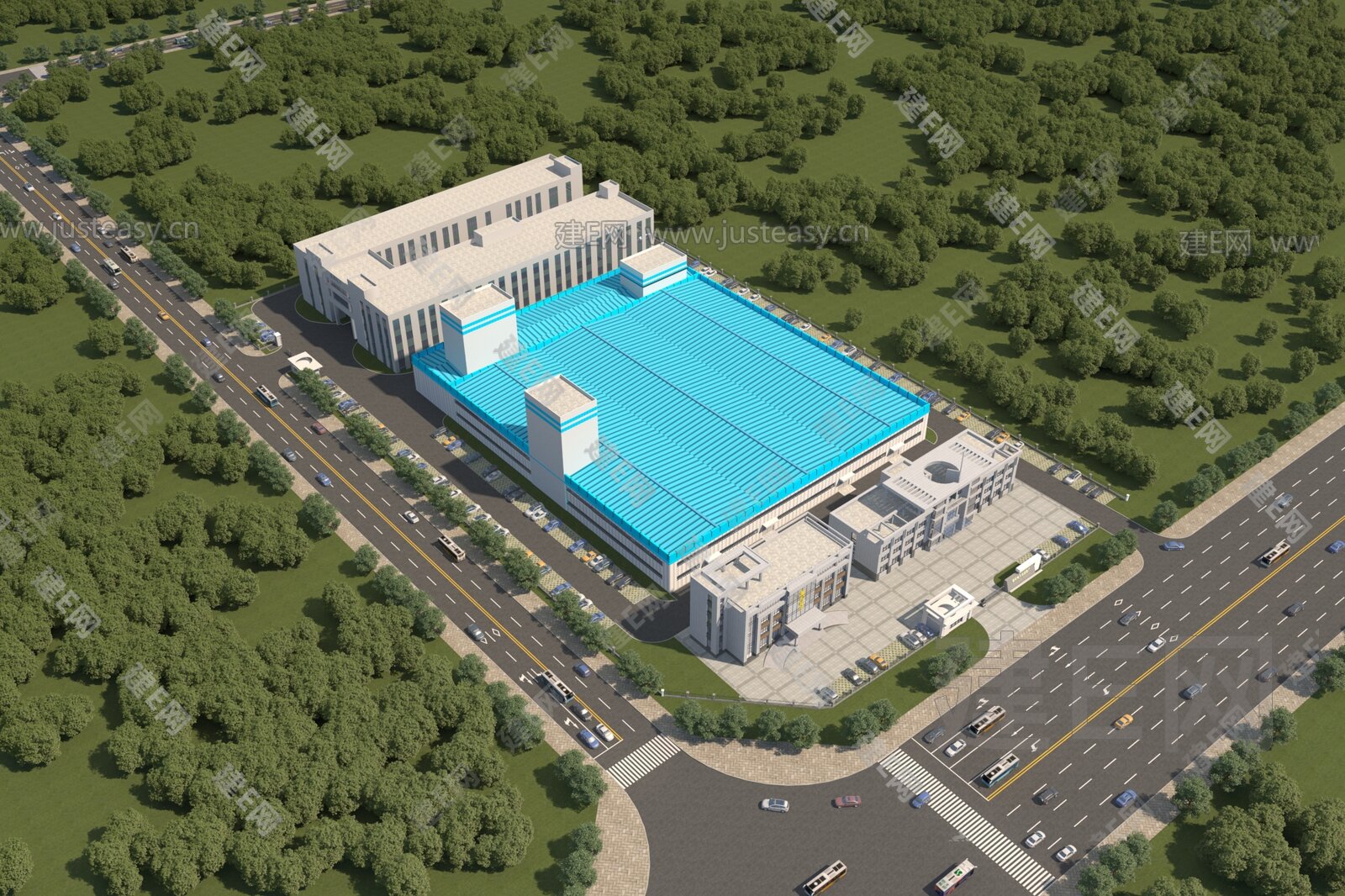 【现代厂房鸟瞰图3d模型】建e网现代厂房鸟瞰图3d模型下载 Id114711038 打造3d现代厂房鸟瞰图模型免费下载平台