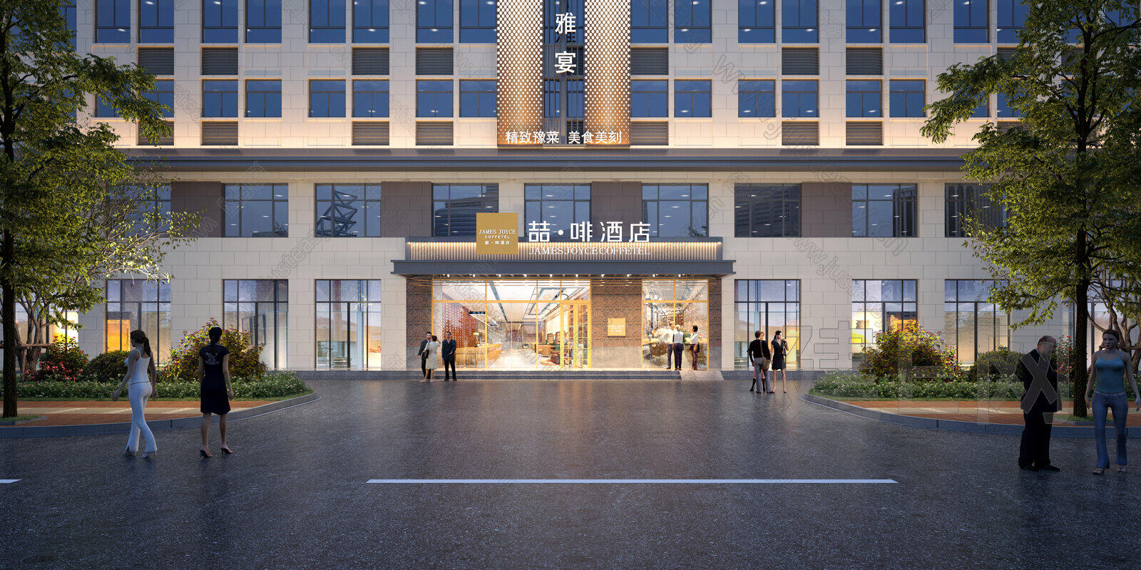 【现代酒店3d模型】建e网现代酒店3d模型下载 Id109599056 打造3d现代酒店模型免费下载平台
