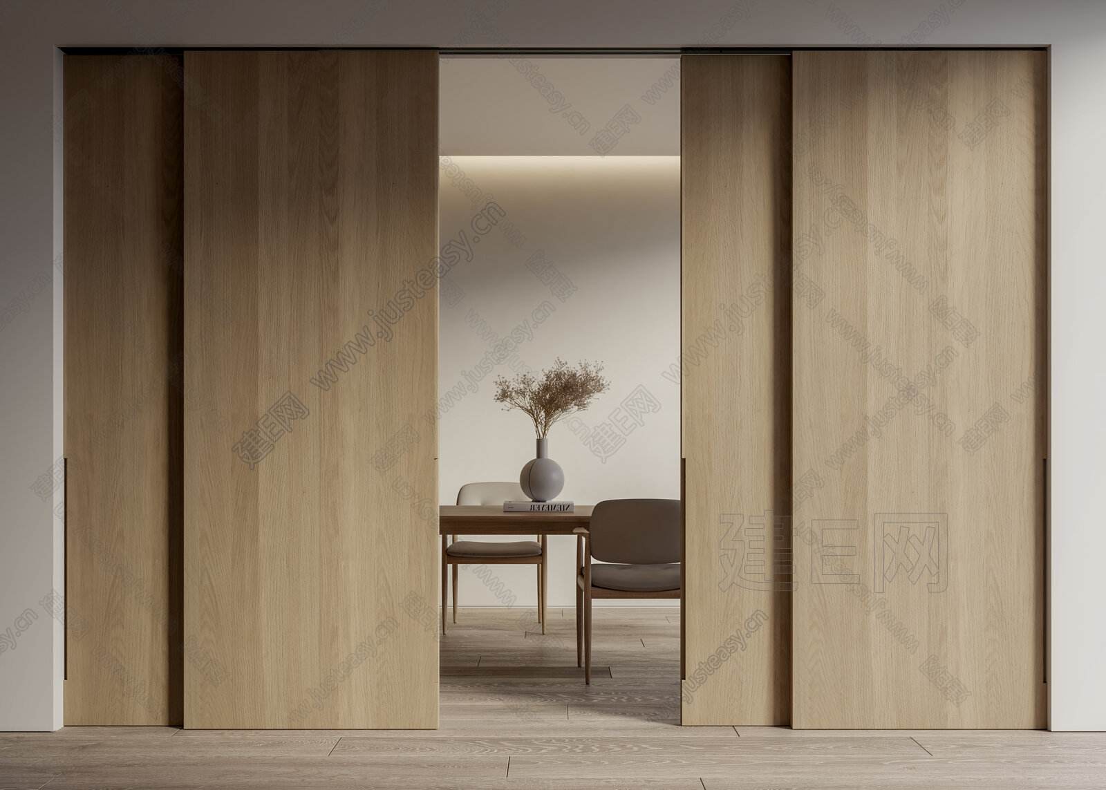 【现代木饰面移门3d模型】建e网现代木饰面移门3d模型下载 Id110385447 打造3d现代木饰面移门模型免费下载平台