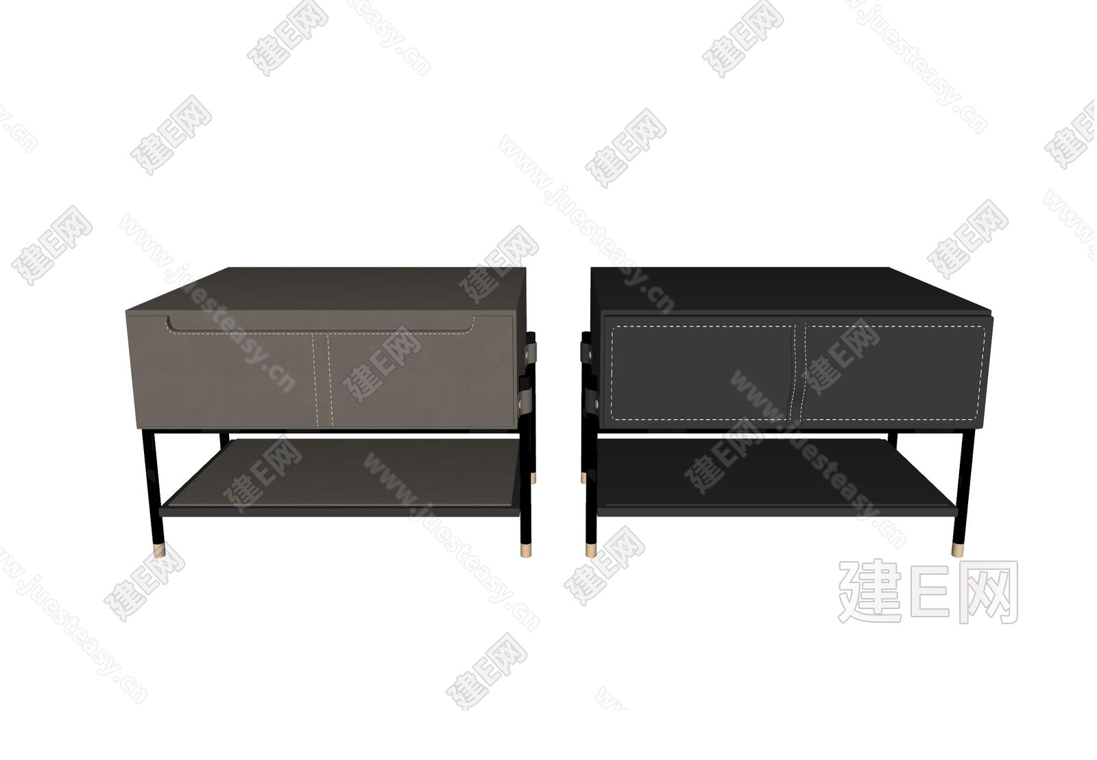 Minotti 现代床头柜组合模型SU模型下载[ID:104485159]_建e网su模型