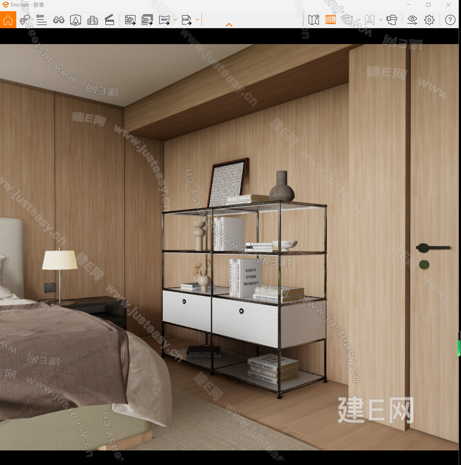 USM|侘寂风中古装饰架模型SU模型下载[ID:113332703]_建E室内设计网
